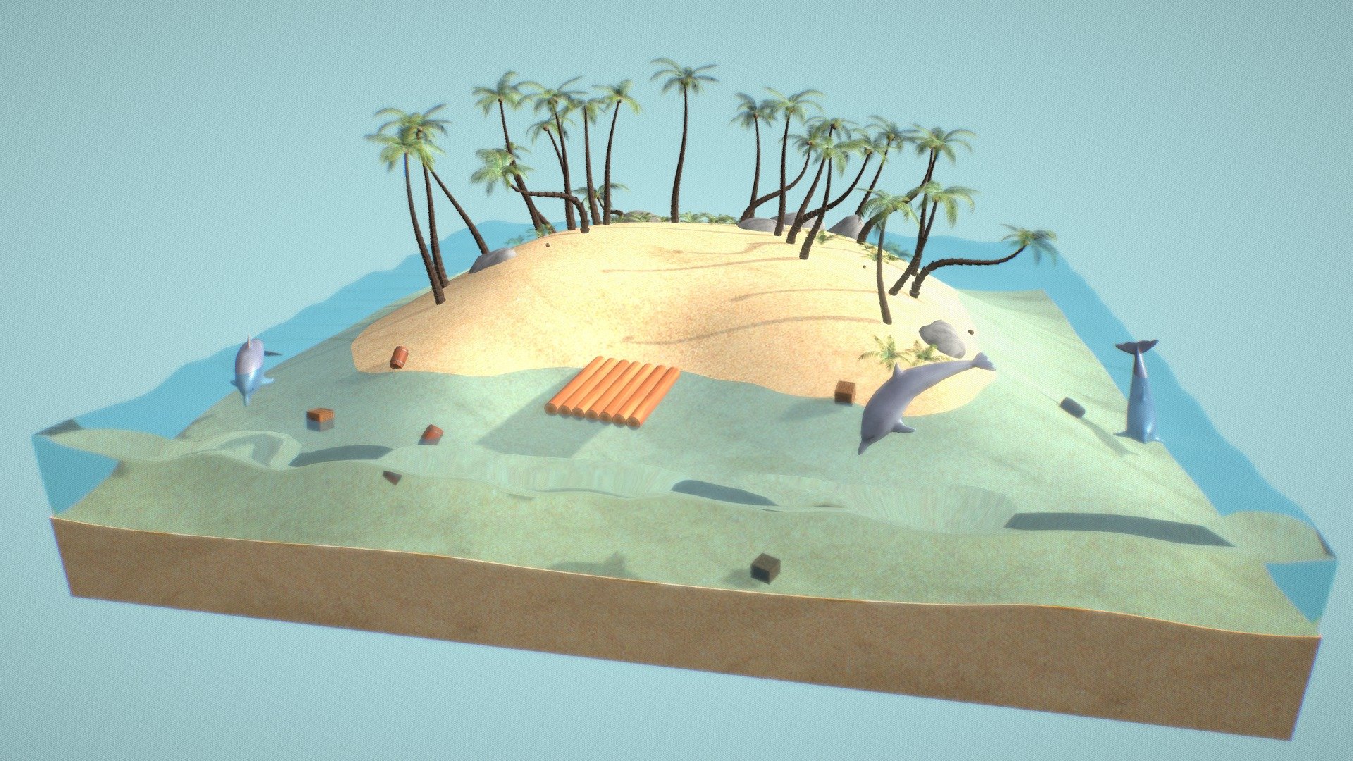 Tropical island - Download Free 3D model by AlessioPassera [1a3d7e8 ...