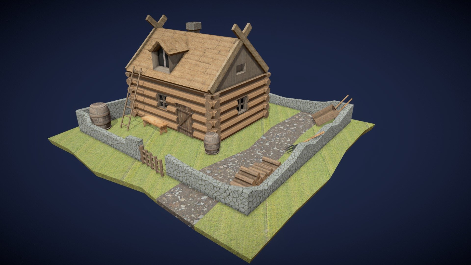Village House. - Download Free 3D model by TrickyEgor [1a3e307] - Sketchfab