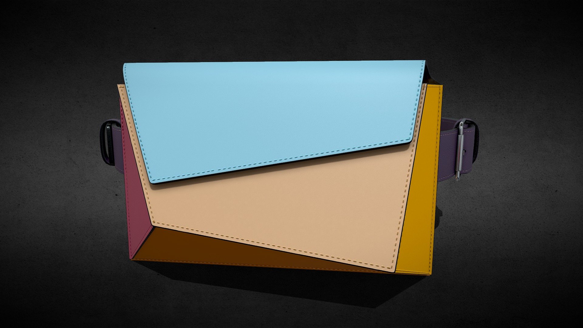 Colorful Low poly leather Belt Bag - Buy Royalty Free 3D model by Sunny ...