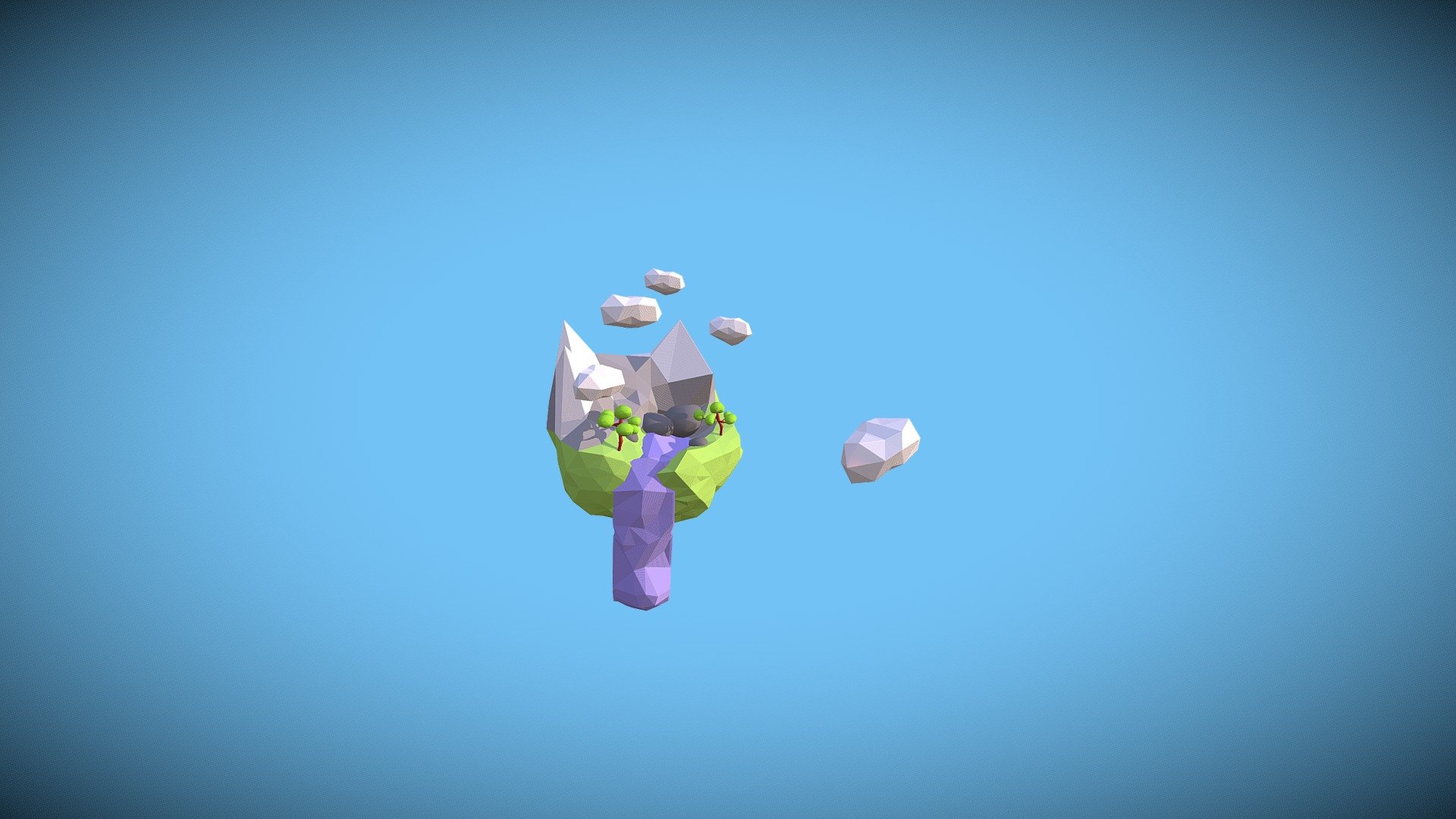 Floating low poly island - 3D model by MuieDragnea (@dogeyplays ...