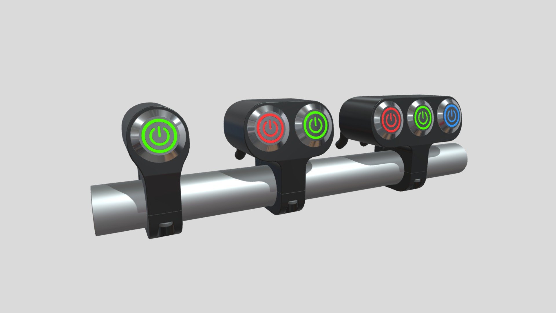 Button LED switches for moto handlebar 22mm - 3D model by Kamenskiy3D ...