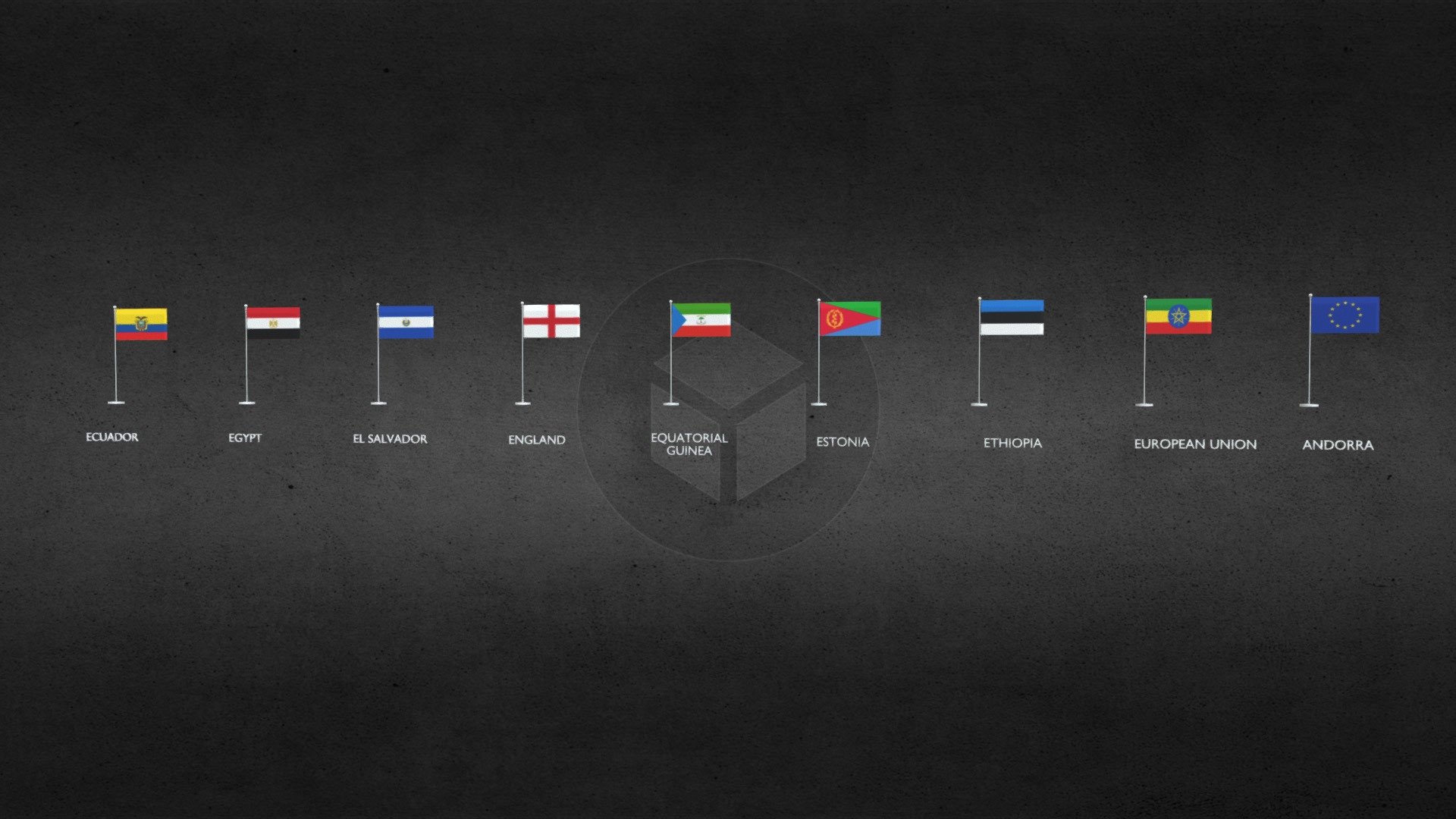 Alphabet " E " Country Flag Pack - Buy Royalty Free 3D model by Digital ...