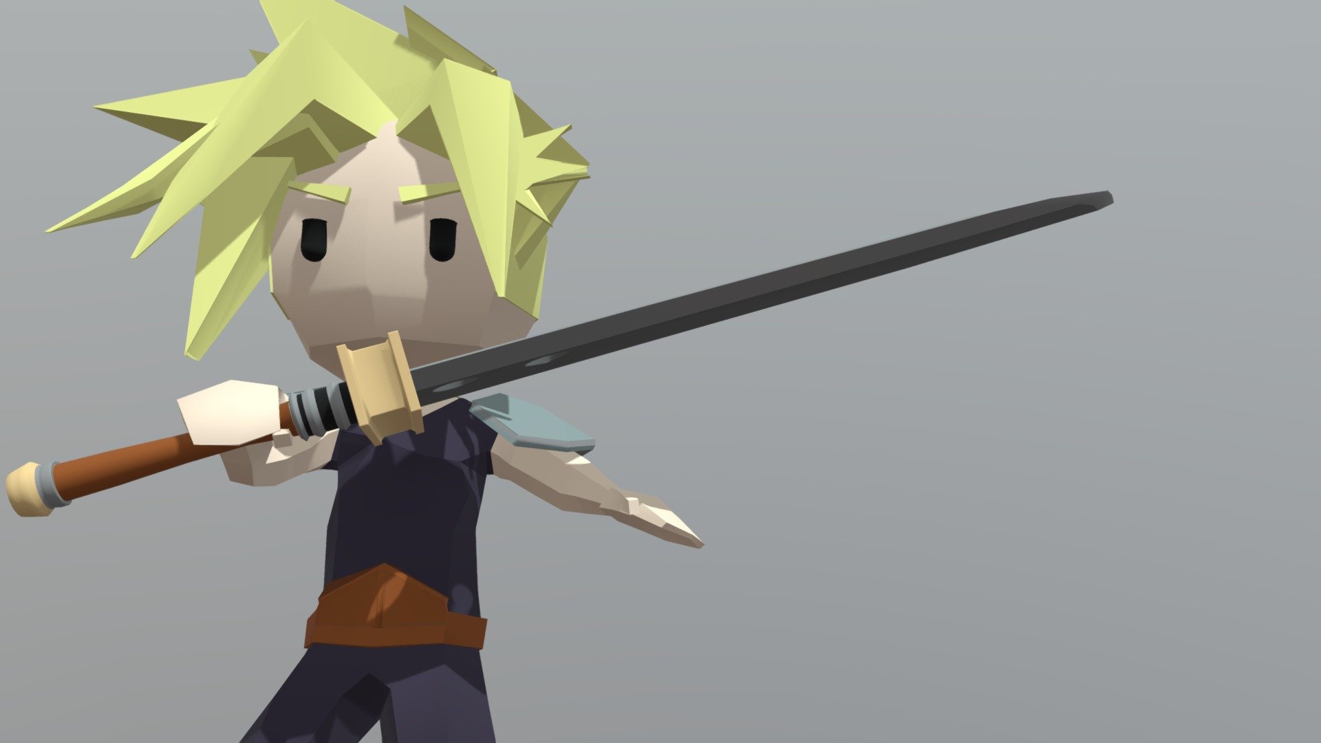 Chibi Cloud Strife - 3D model by Nate3991 [1a54737] - Sketchfab