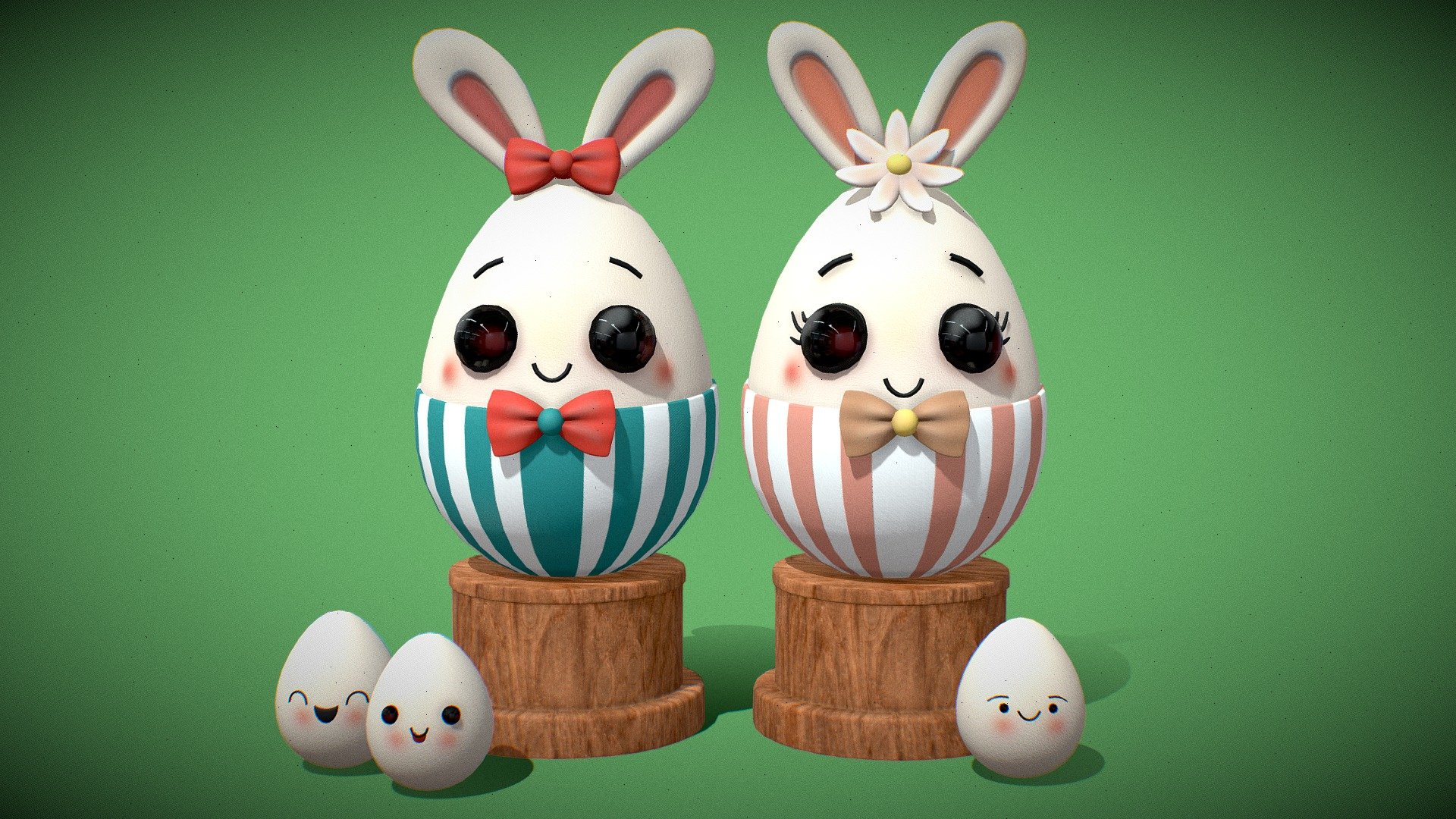 "Easter" Cute Egg Family - 3D model by arloopa [1a55585] - Sketchfab