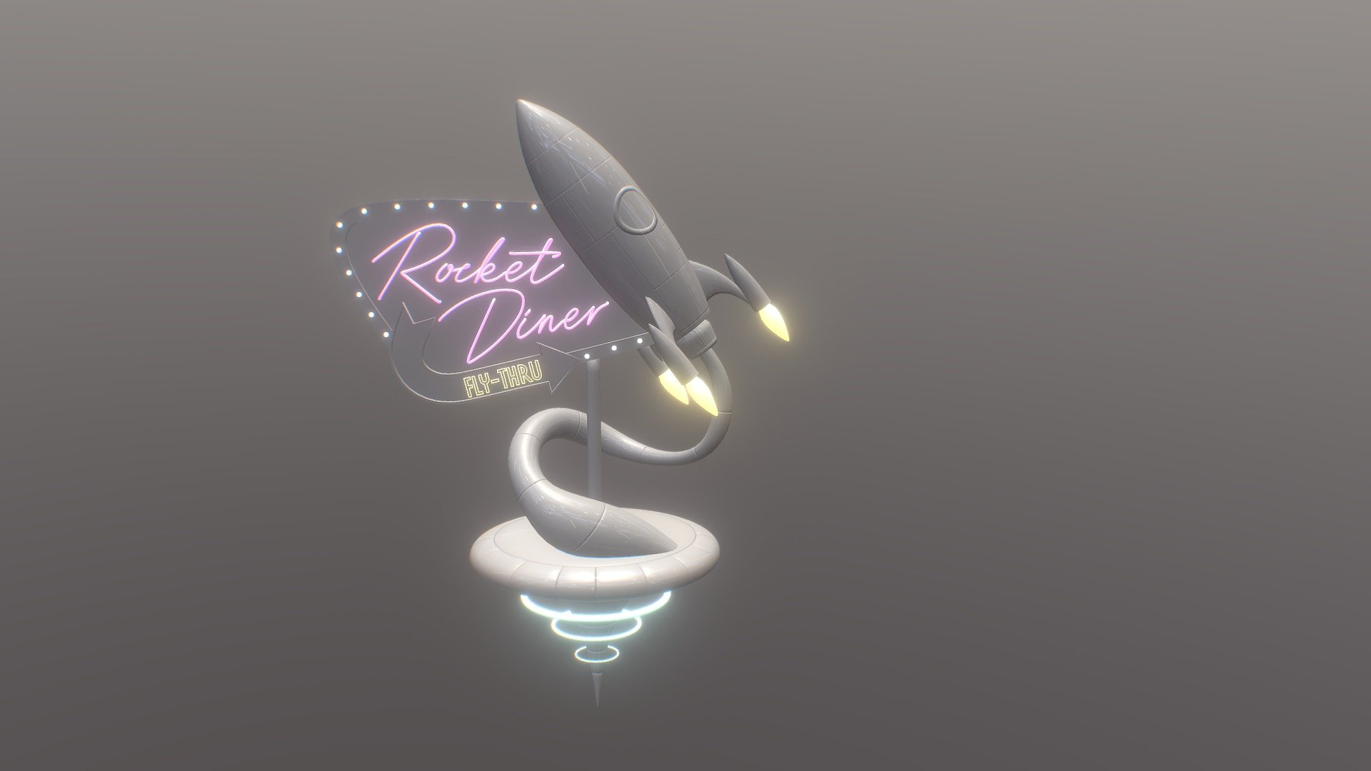 Rocket Diner Space Sign Drive Thru - 3D model by _mdnss [1a62ec9 ...