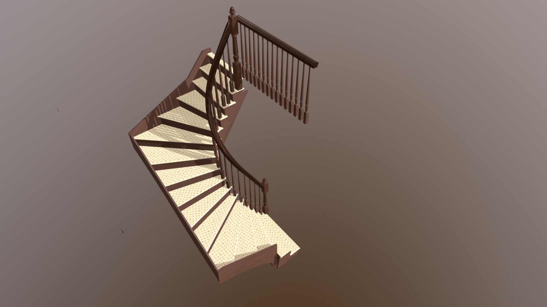 180 spiral winder stair and rail - Buy Royalty Free 3D model by www ...