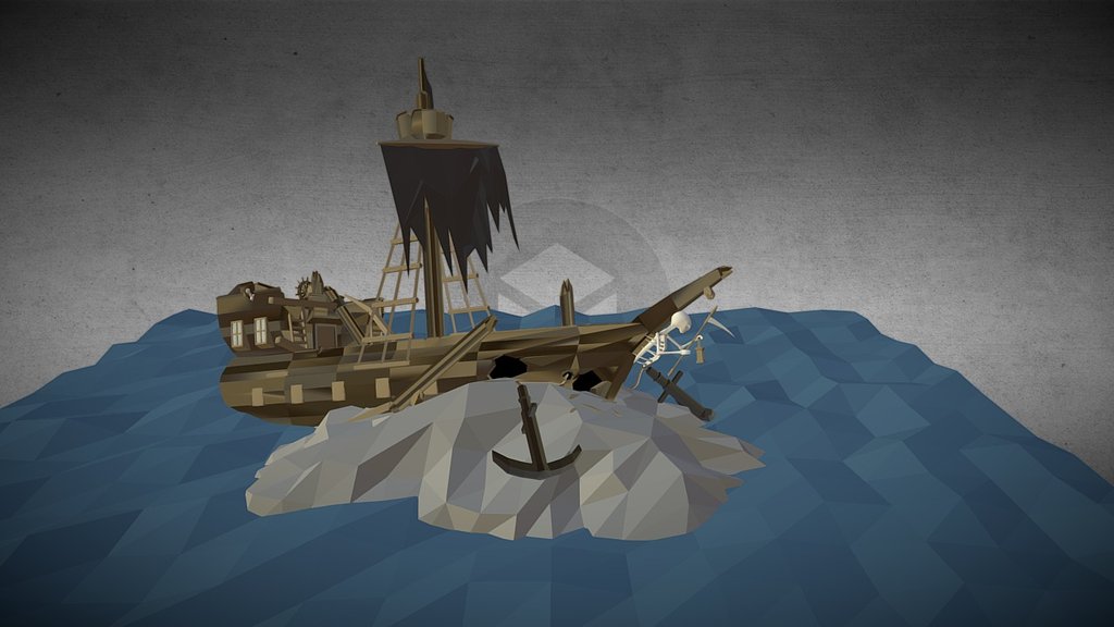 Low Poly Shipwreck - 3D model by Londal [1a66040] - Sketchfab
