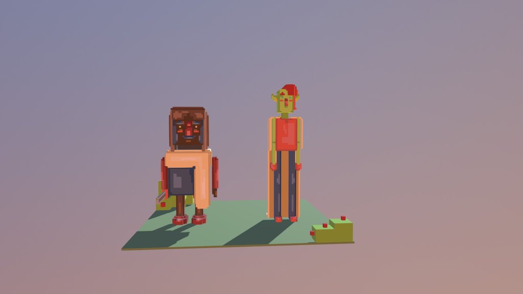 voxel characters - A 3D model collection by secularhcze - Sketchfab