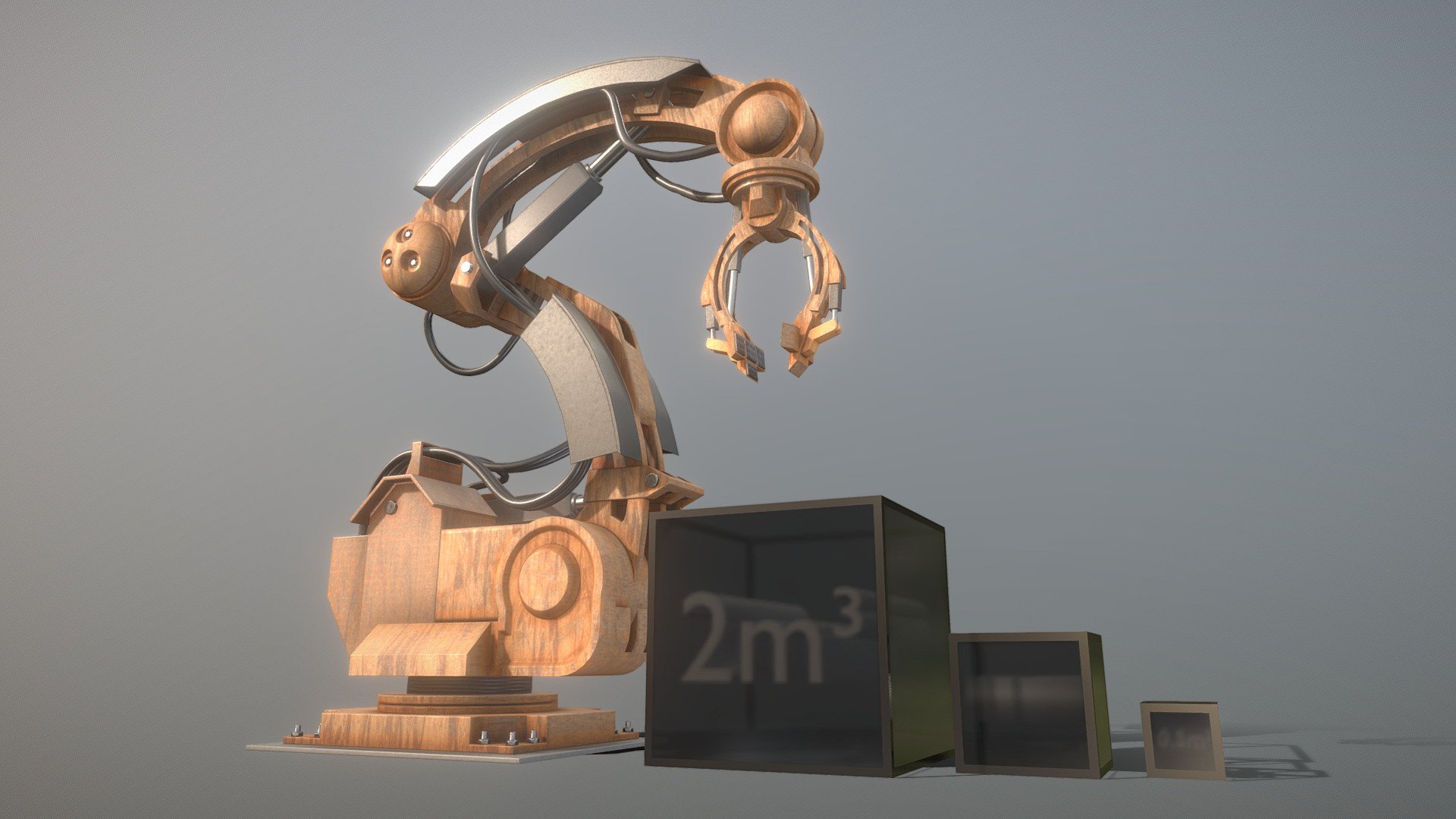 Industrial Robot Arm (Wood Version) - Buy Royalty Free 3D model by VIS ...
