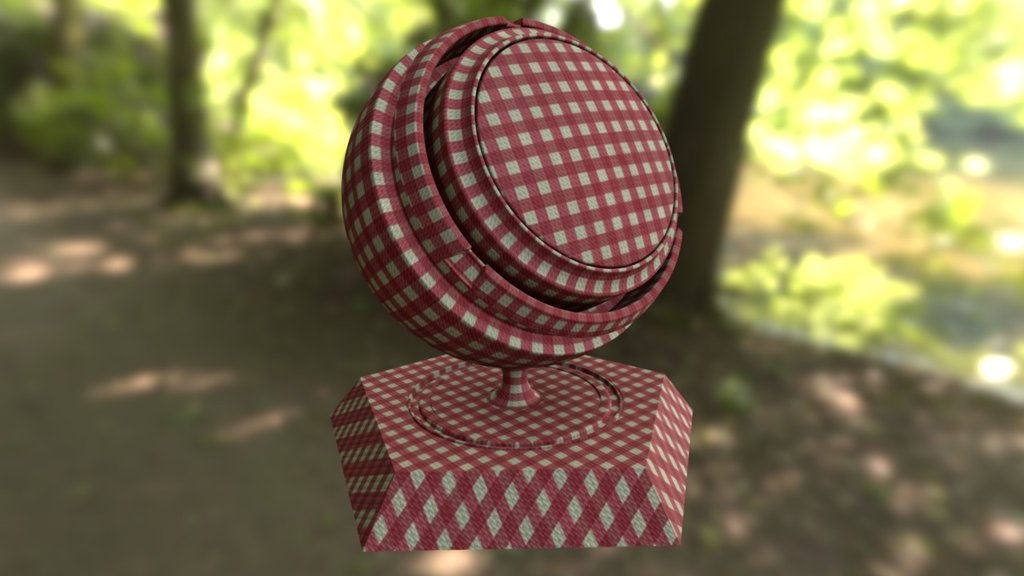 Realistic Gingham Fabric Sample - 3D model by Studio Virtua ...