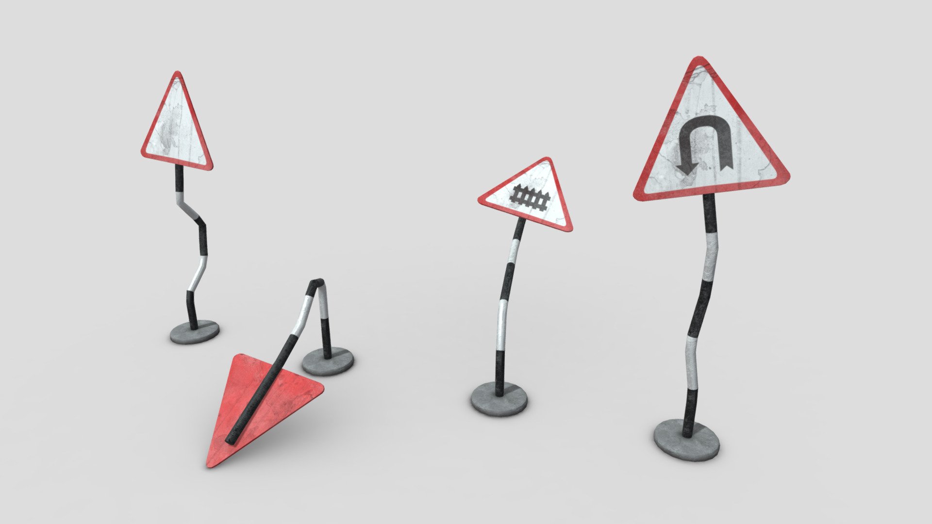 Road sign board (Damaged) - Buy Royalty Free 3D model by SR Studios ...