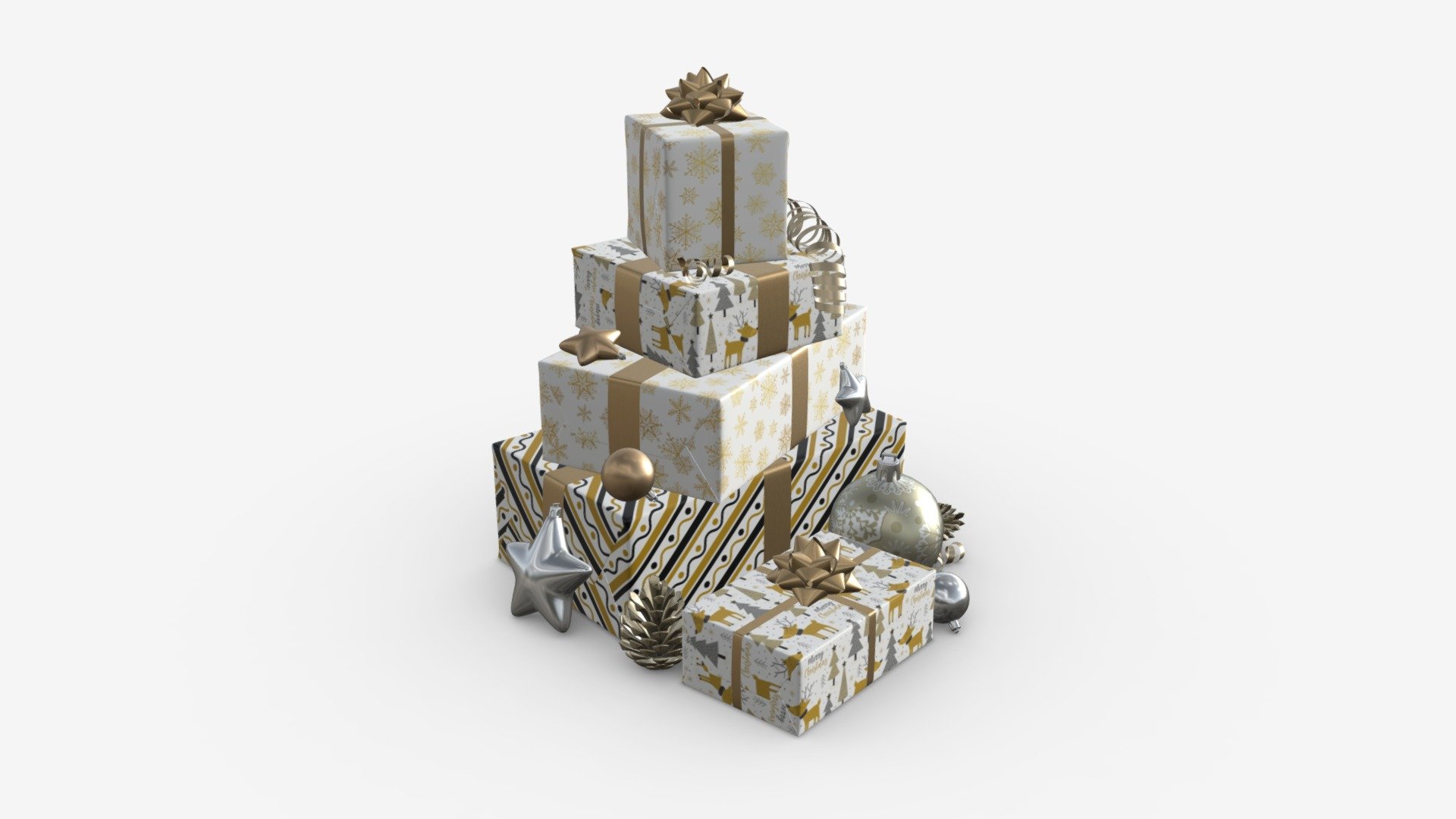 Christmas gifts with decorations 03 - Buy Royalty Free 3D model by ...