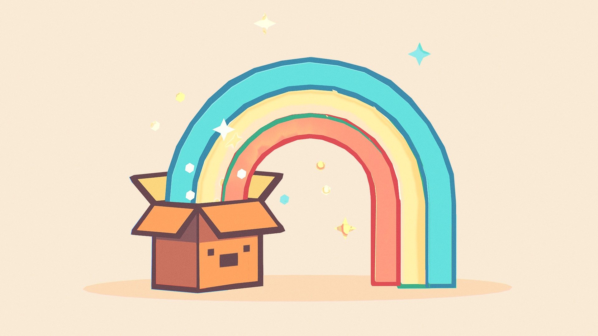 Rainbow out of the box - 3D model by R A Y F E L L (@elena04032000 ...