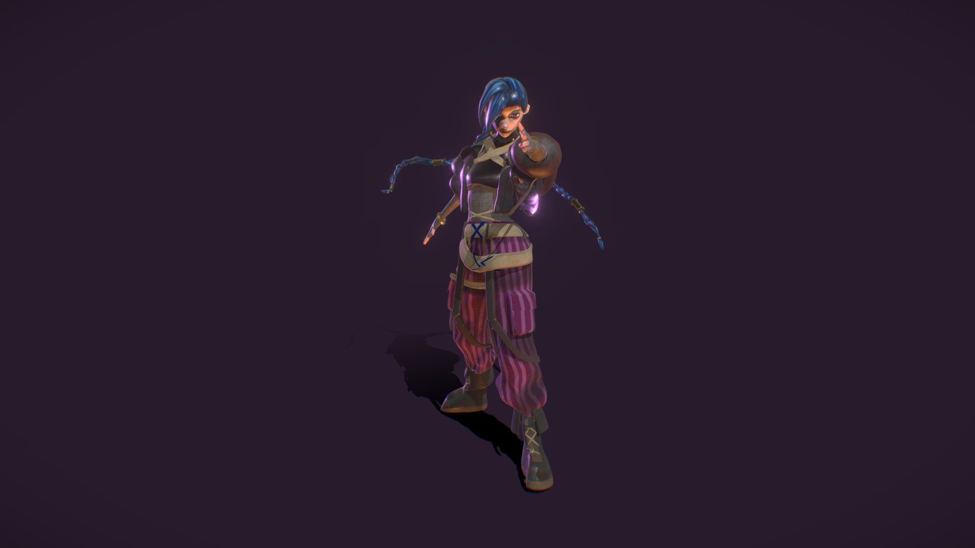 Posed Final Jinx Model OBJ - 3D model by huiler [1a945c9] - Sketchfab