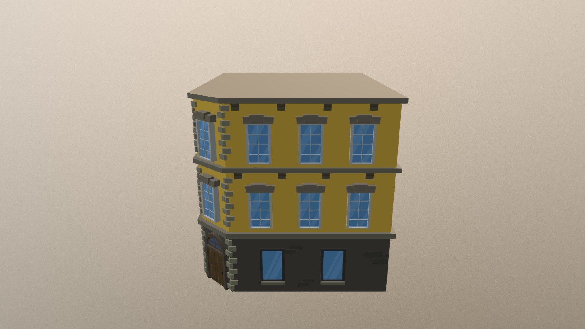 Low Poly Building Model - 3D model by c13405242 [1a97443] - Sketchfab