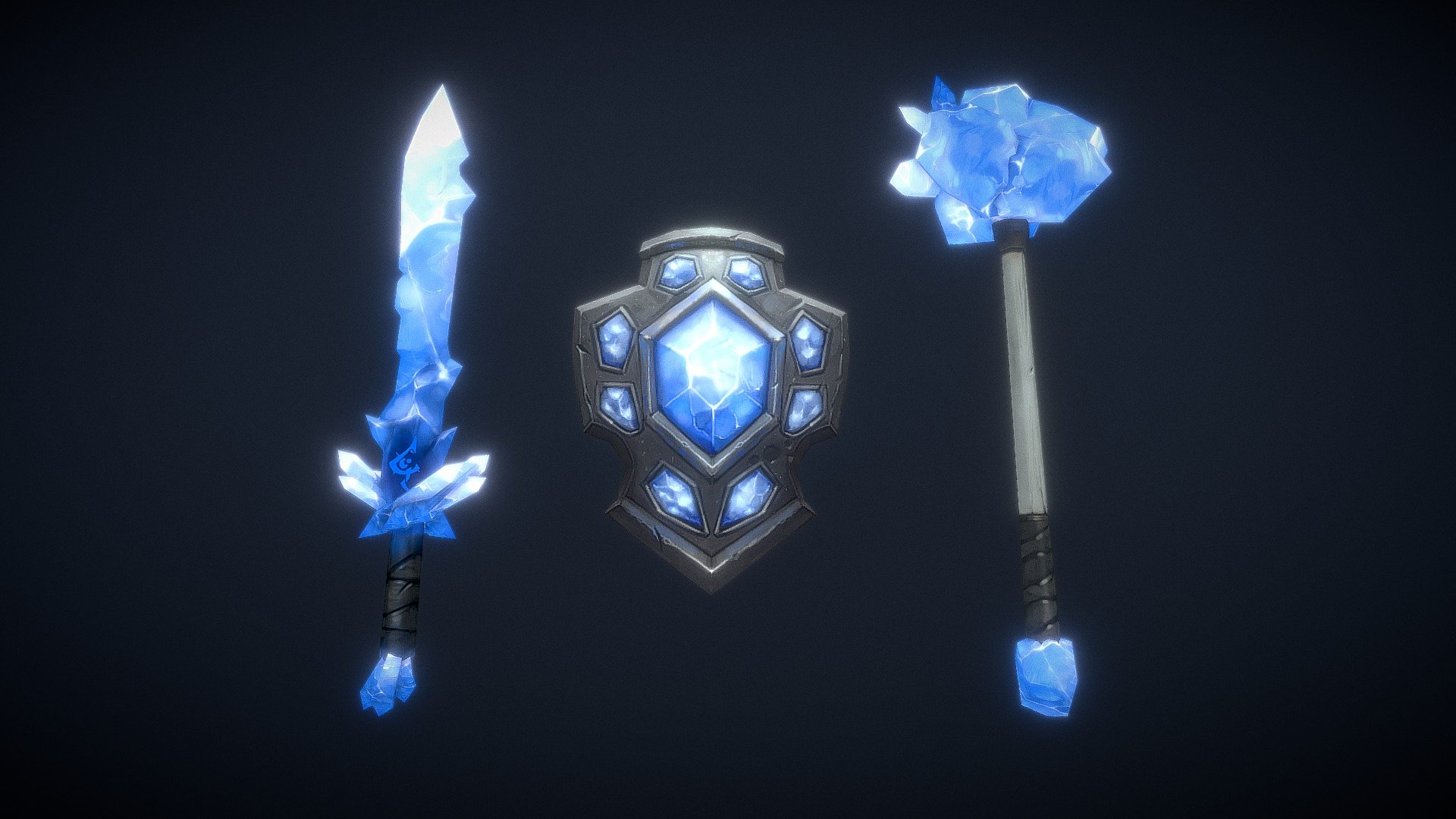 Ice Crystal Set - 3D model by riceart [1a9bd92] - Sketchfab