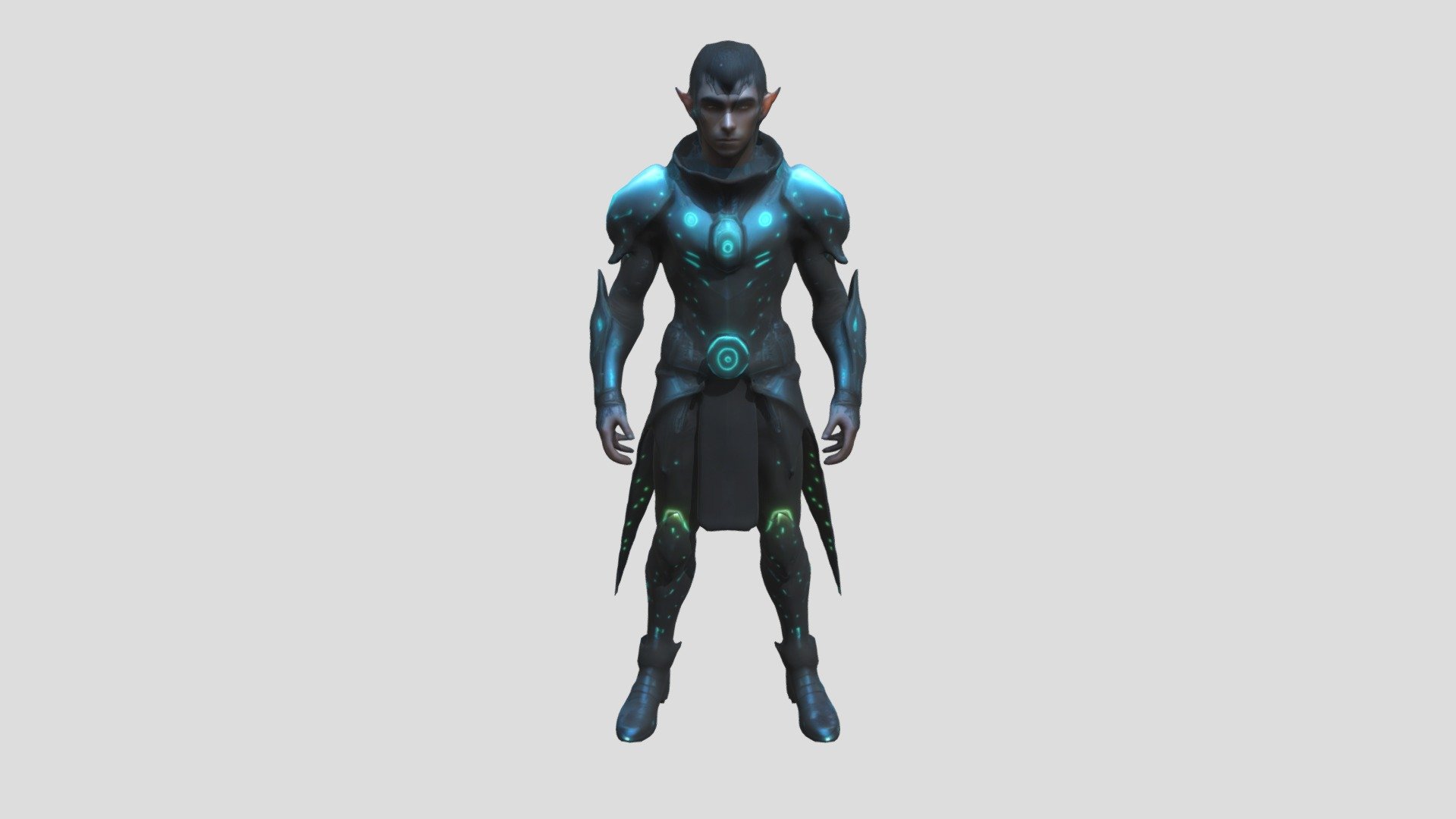 Cyberpunk elf male wearing futuristic armour - 3D model by reece ...