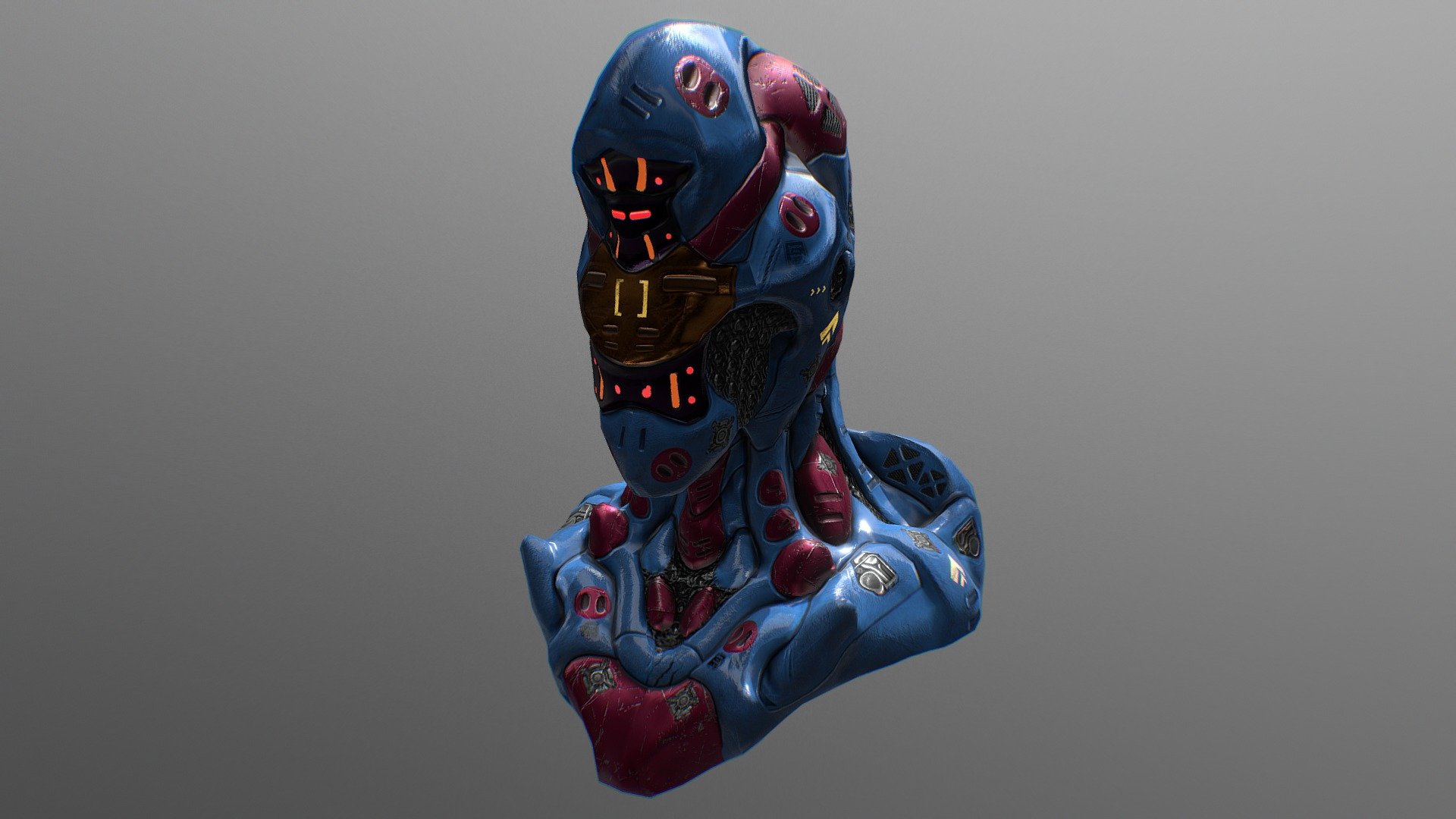 Cyborg Head 00 - 3D model by Saig [1aa96a6] - Sketchfab