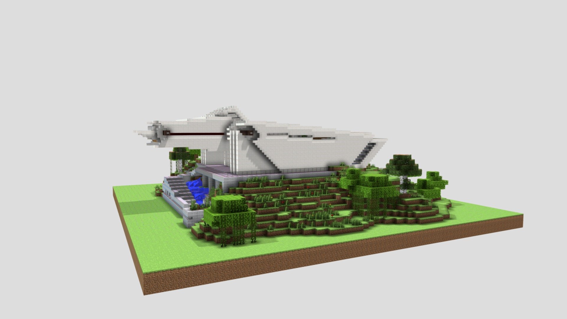 Minecraft Modern Hill House - Download Free 3D model by jar (@jar9th ...