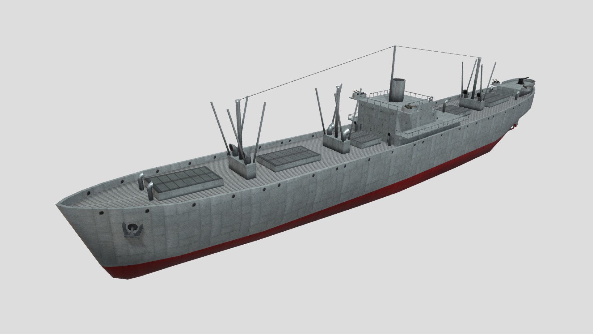 US Liberty Freighter EC2-S-C1 Low Poly Asset - Buy Royalty Free 3D ...