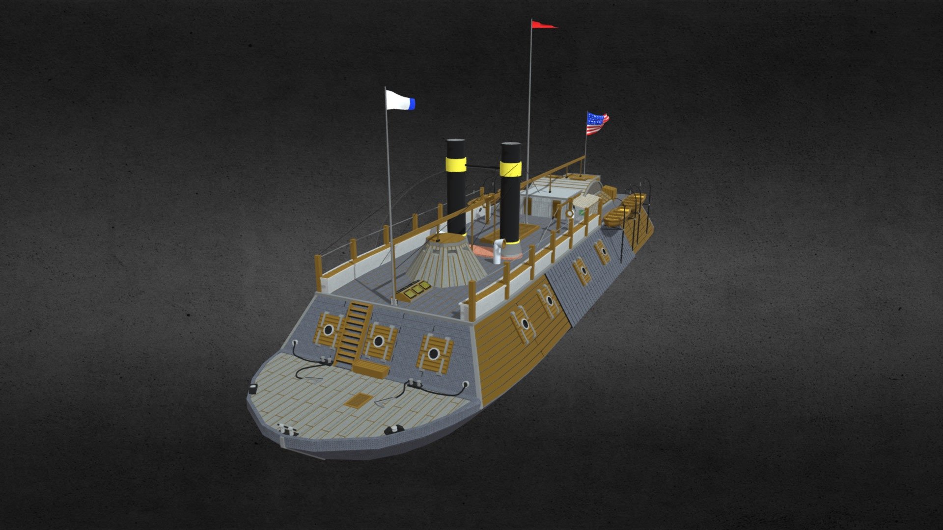 USS Carondelet Gunboat - 3D model by belmontguy [1aac9af] - Sketchfab