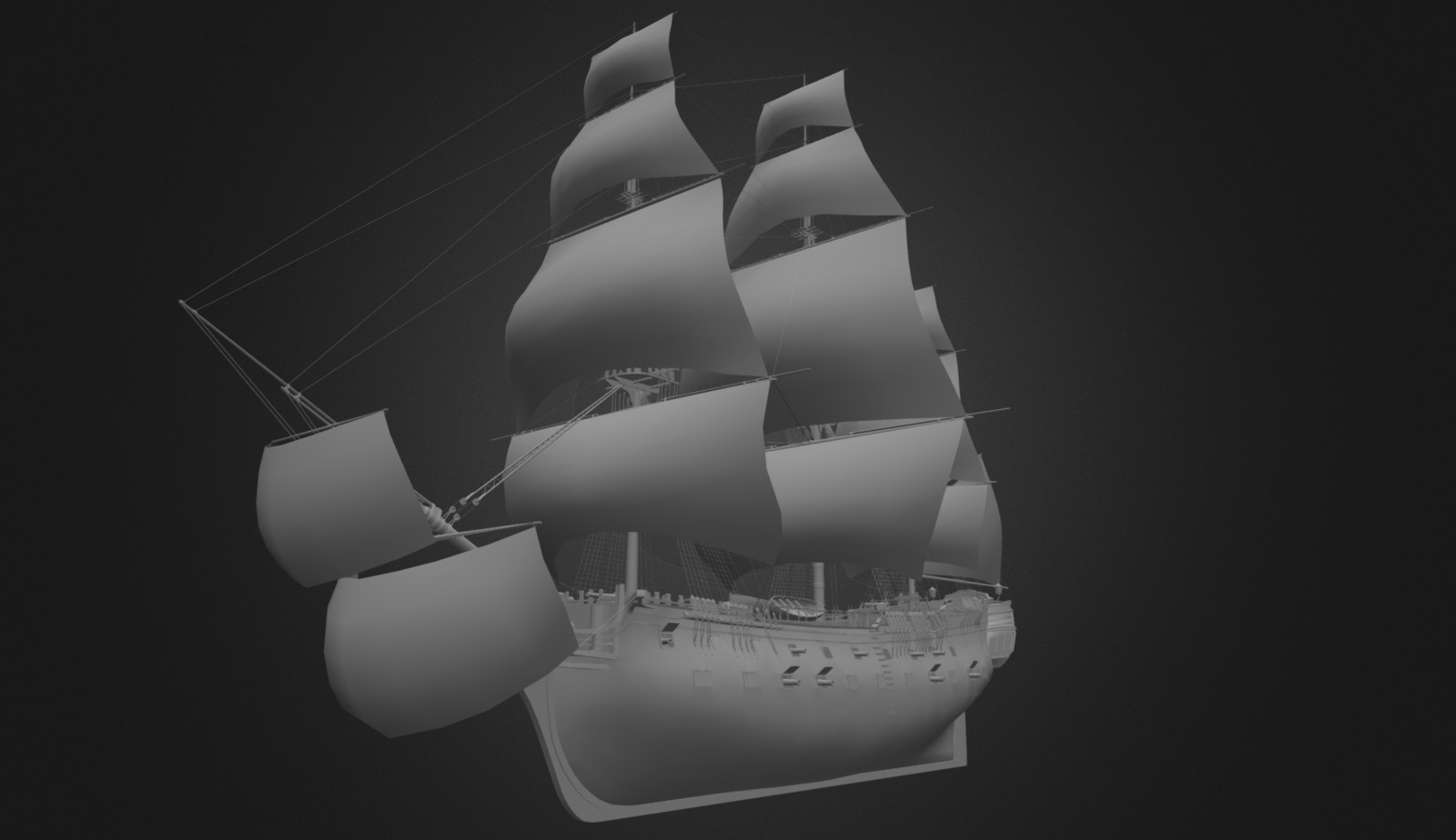 Full Rigged Ship, 50-Gun Portland-class - 3D model by Marcus Svensson ...