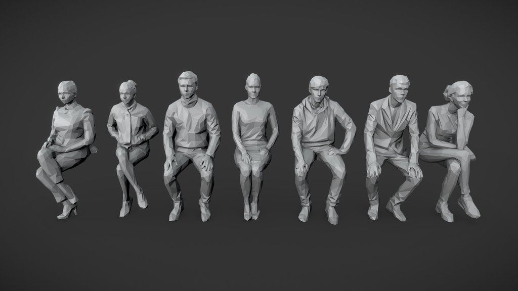 sitting people - A 3D model collection by maltakoji - Sketchfab