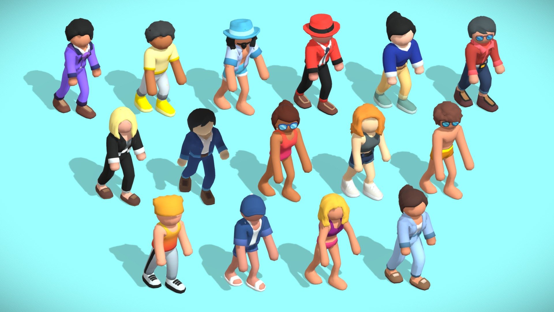HyperCasual Animated Characters Pack (Rigged) - Buy Royalty Free 3D ...