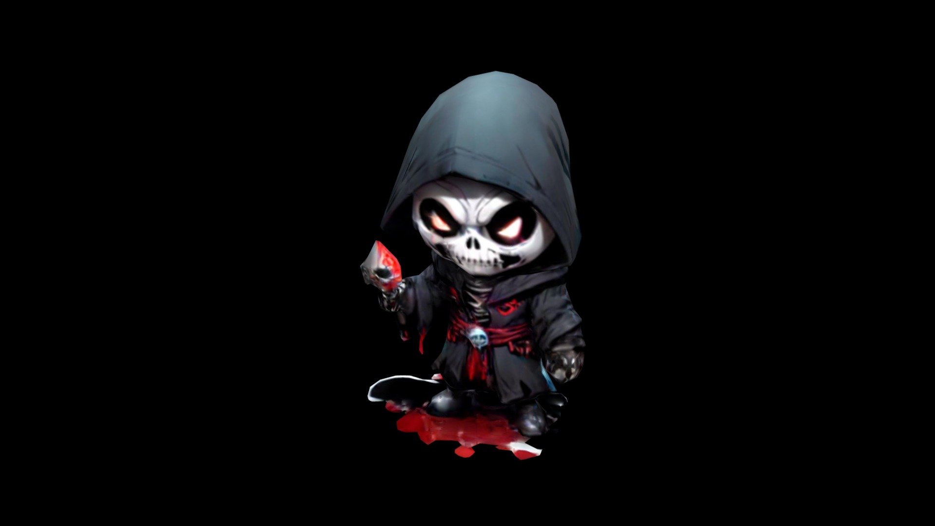 A small reaper with a scythe and a hooded cloak - Download Free 3D ...