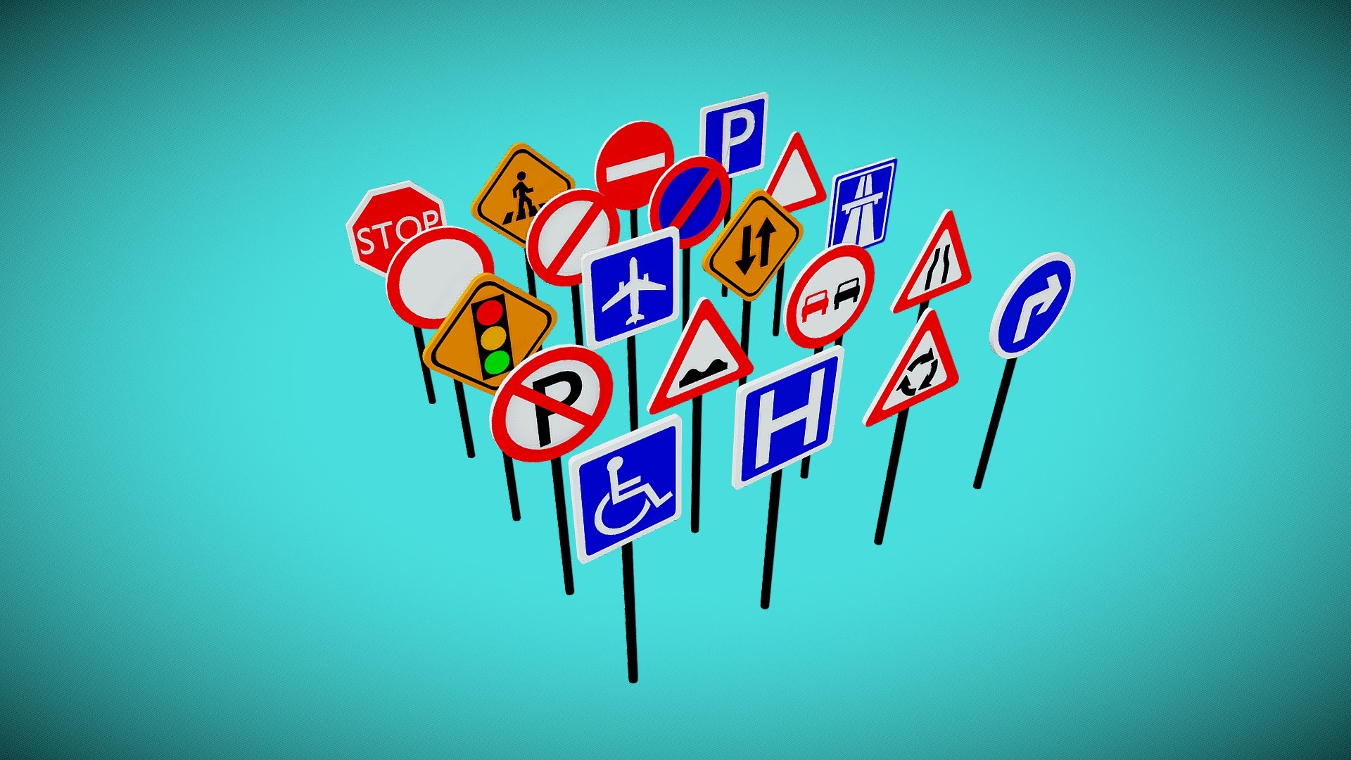 Road Signs - Buy Royalty Free 3D model by DARKLORD (@DARK_2LORD2 ...