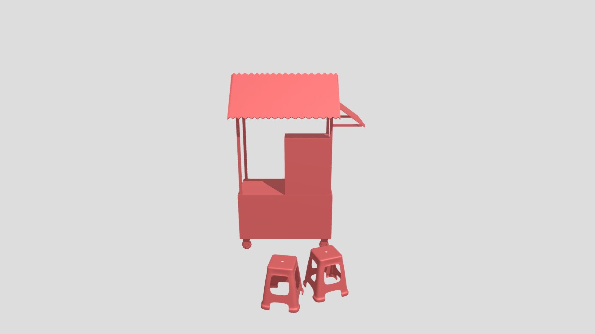 Stall and chair - 3D model by syahlh2021 [1ac4780] - Sketchfab