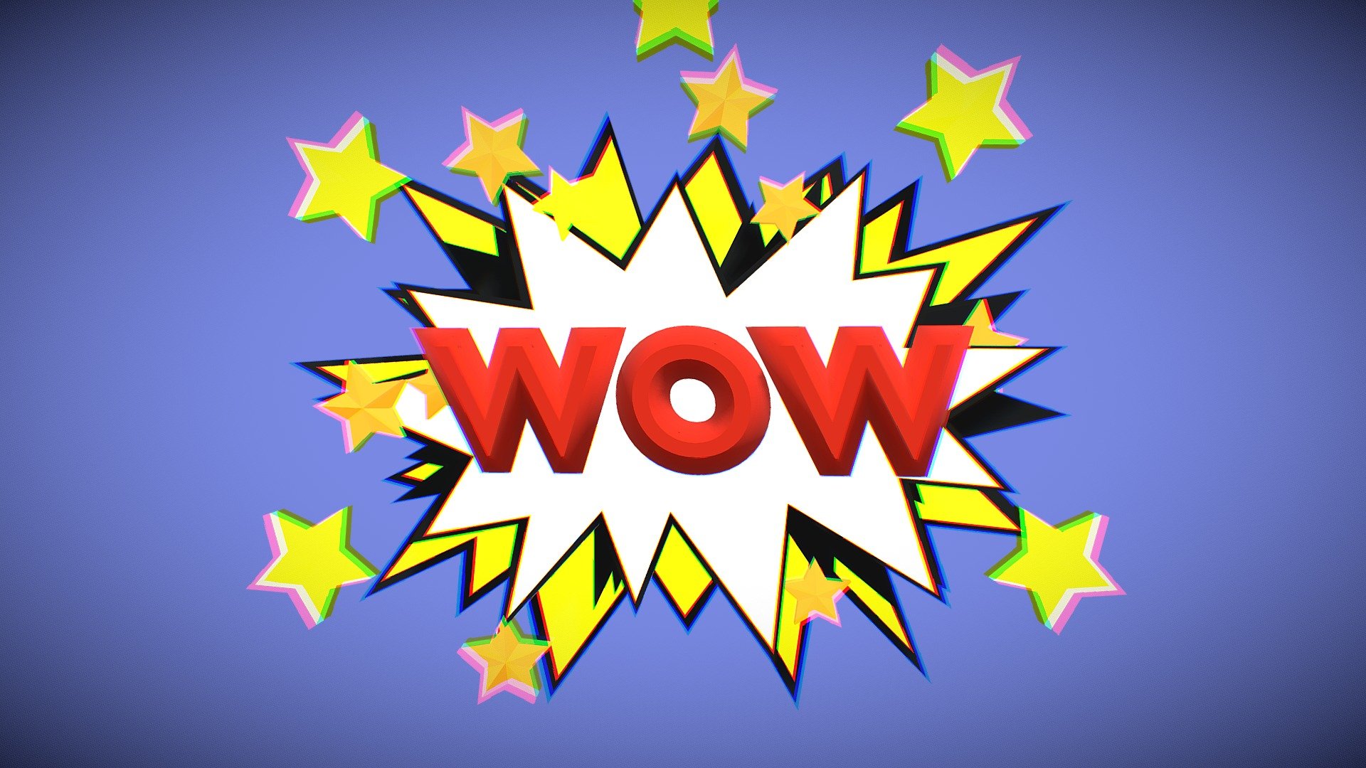 "Wow" White FX for AR animated - Buy Royalty Free 3D model by ...