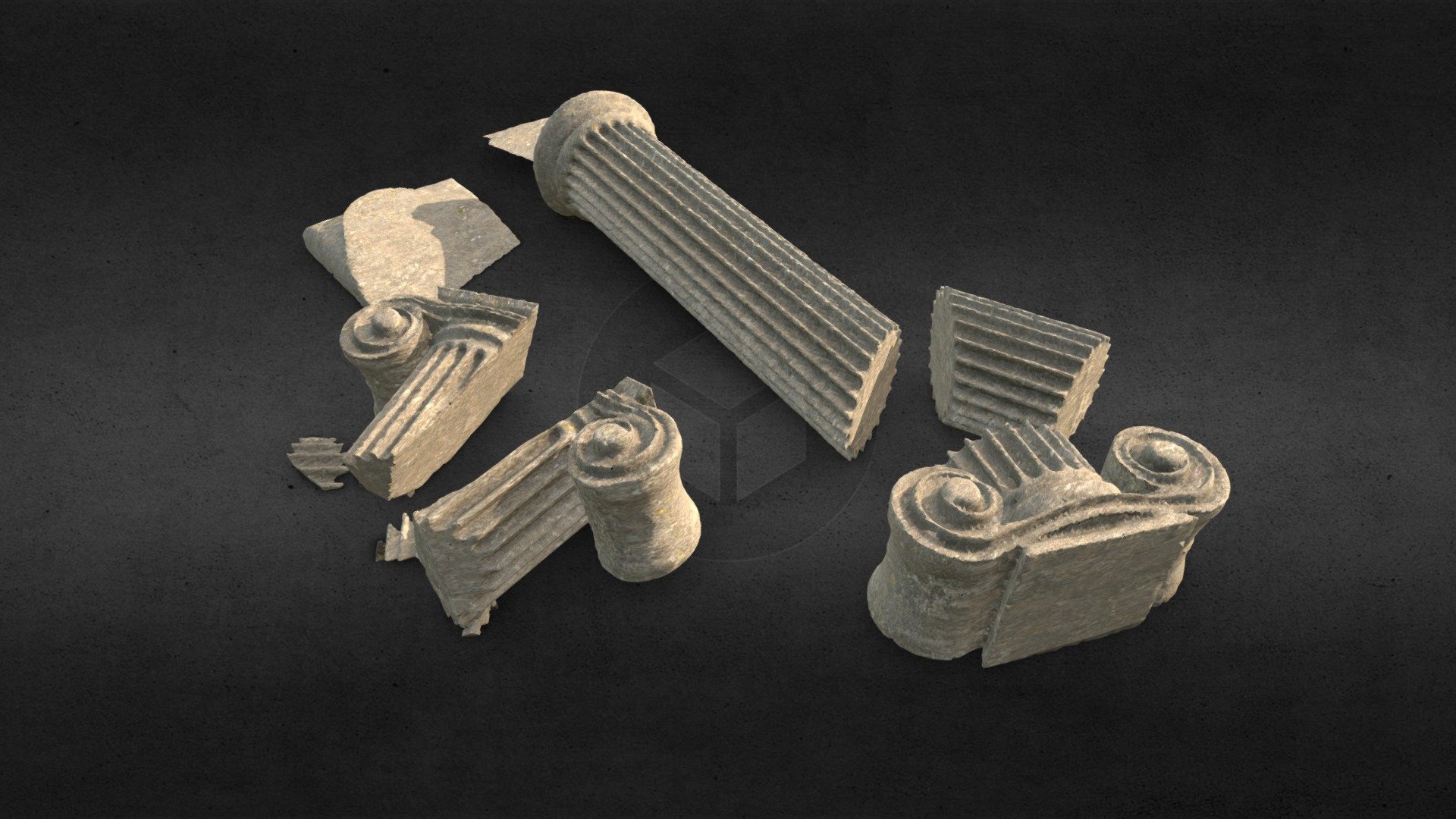 Broken ancient greek column - debris - Download Free 3D model by Samuel F. Johanns ...