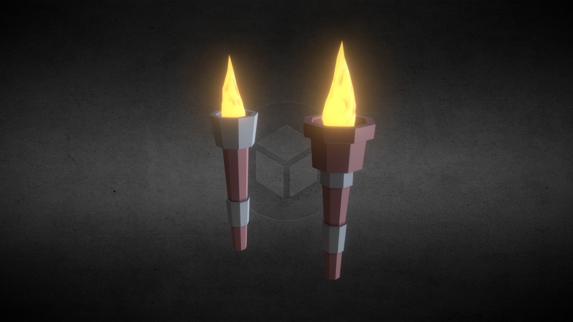 Low Poly Torch pair with… extra-sharp flames 🔥 - Download Free 3D model by CypherPoet [1ade73a ...