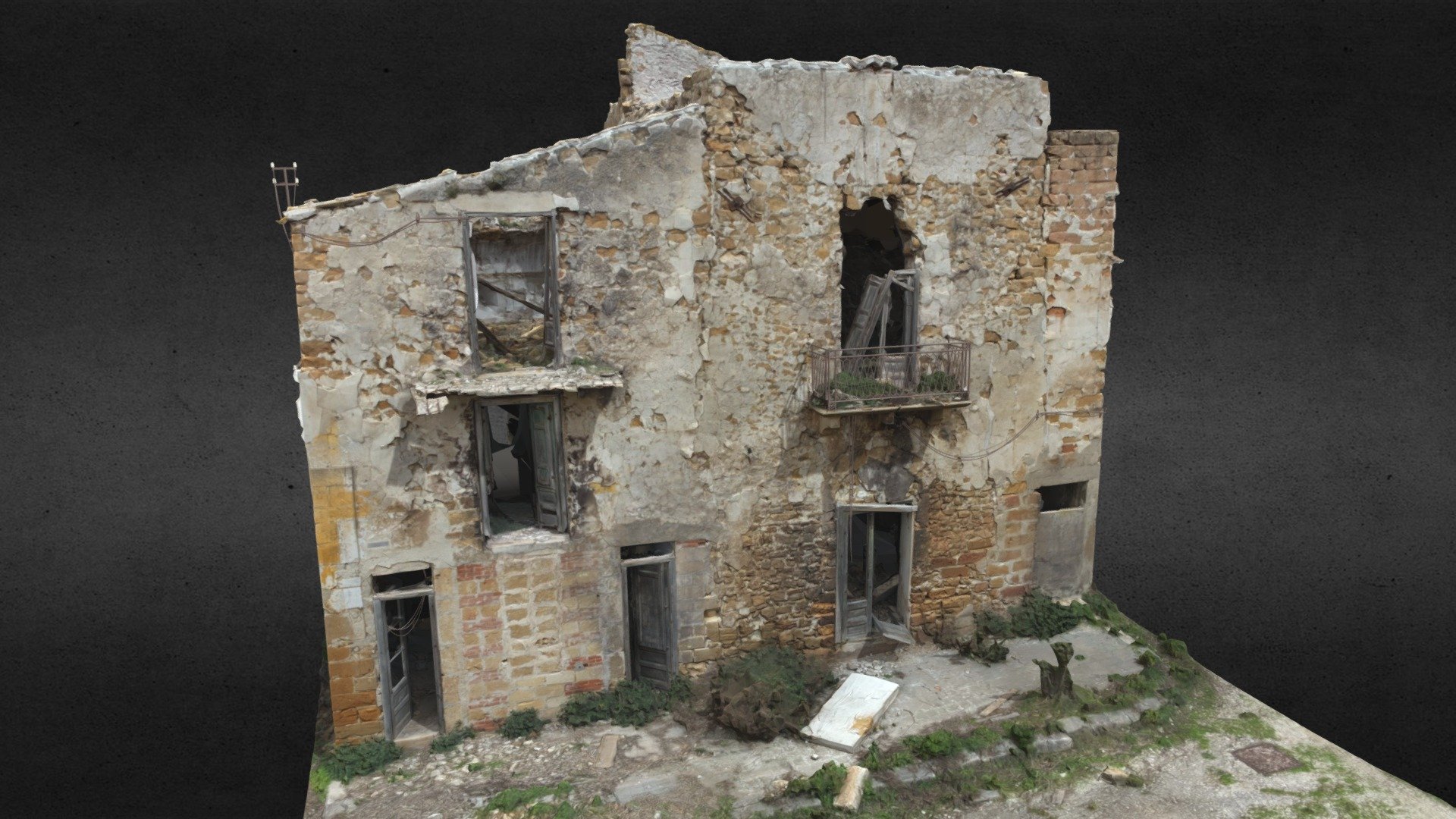 Abandoned-Building-Facade-1 - Buy Royalty Free 3D model by Marius ...