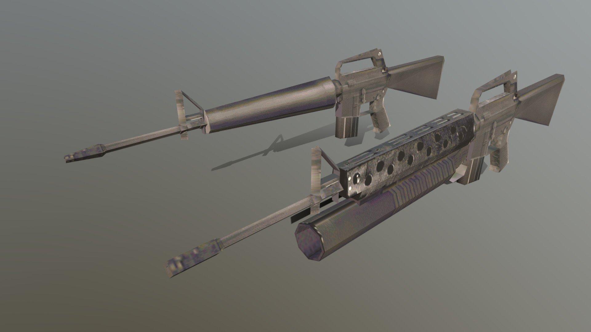 M16 + M203 Low-Poly retro style. - Download Free 3D model by Quhark ...
