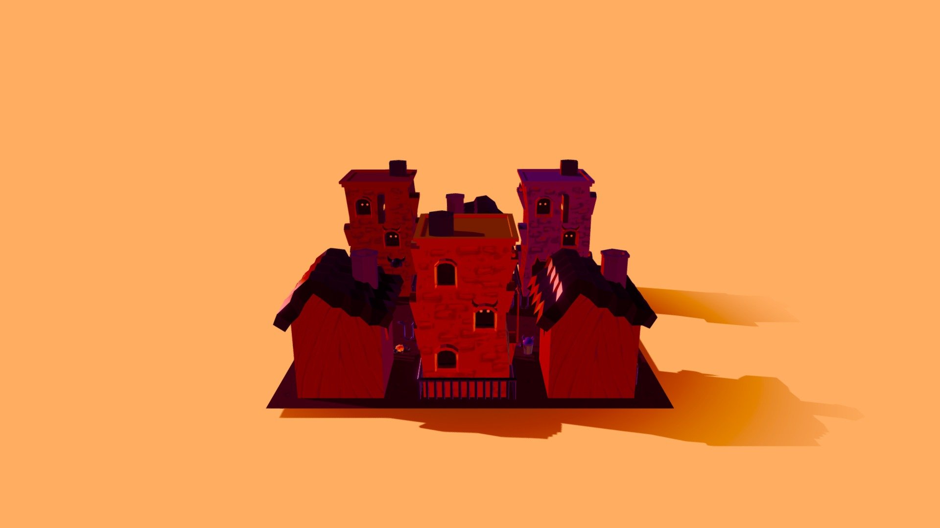 Red Street scene - Download Free 3D model by vtranr [1ae8e18] - Sketchfab