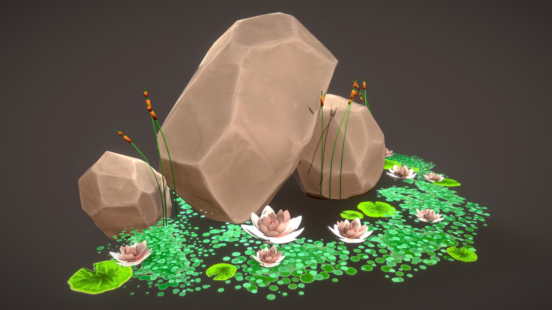 Peaceful pond - 3D model by MayVedal (@mVedal) [1ae9e37] - Sketchfab