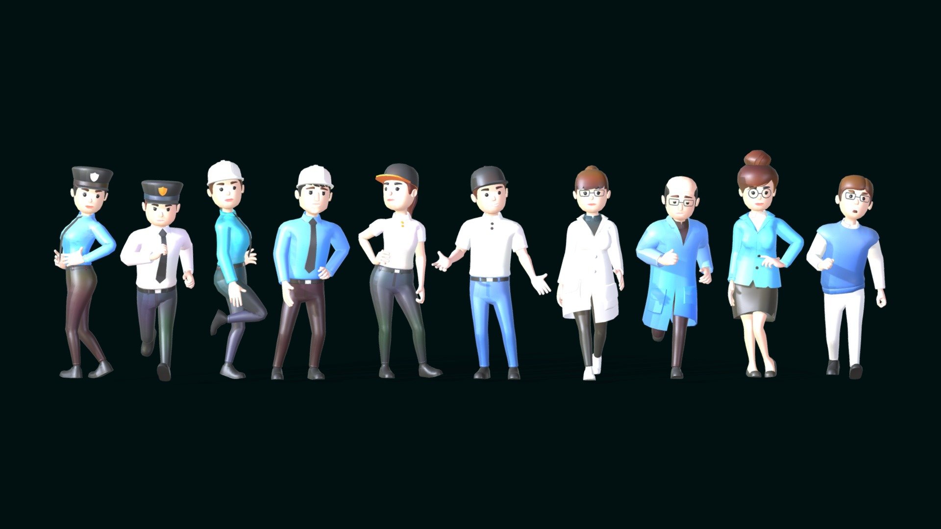 Hyper Casual Characters Pack 10 Rigged Models - Buy Royalty Free 3D ...