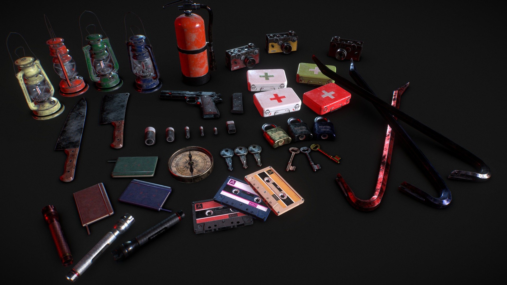 Survival Horror 3D Model Starter Pack Low-Poly - Buy Royalty Free 3D ...