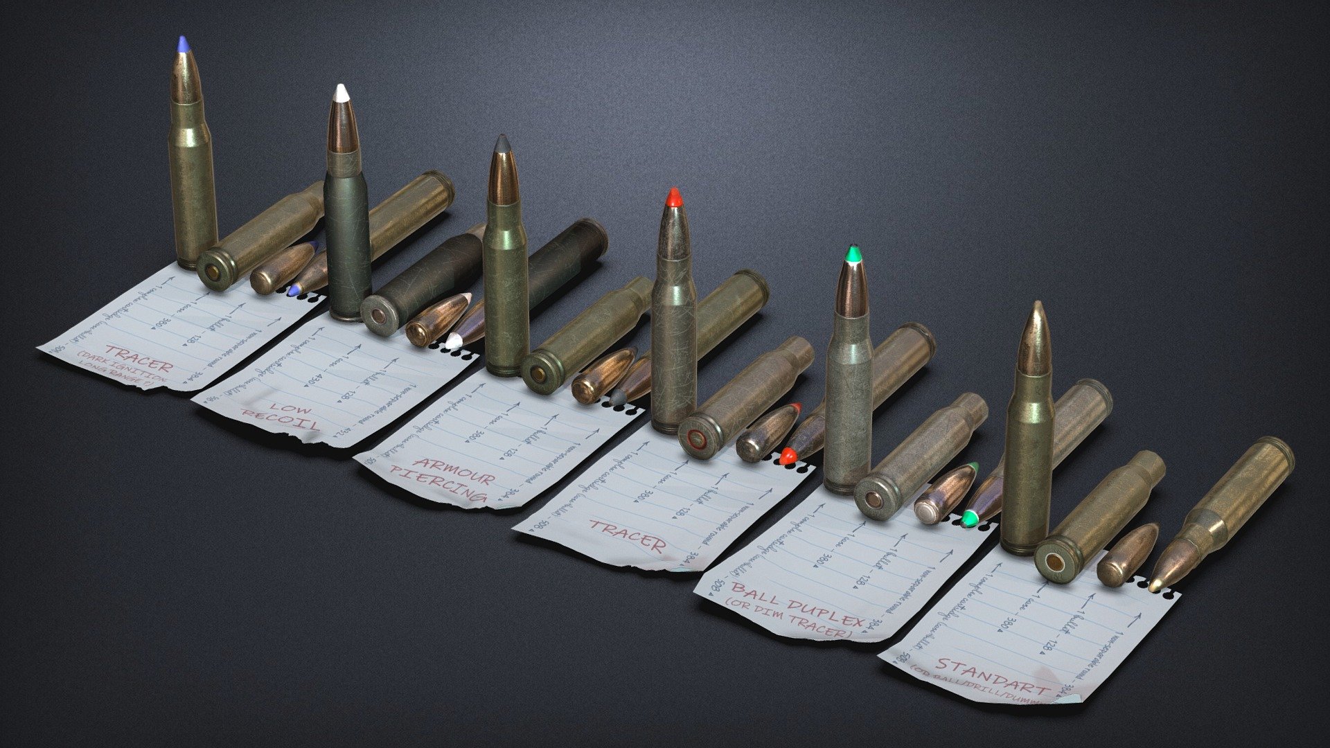 7.62×51mm NATO cartridges pack - Download Free 3D model by Orpind (@leondp) [1b07500] - Sketchfab