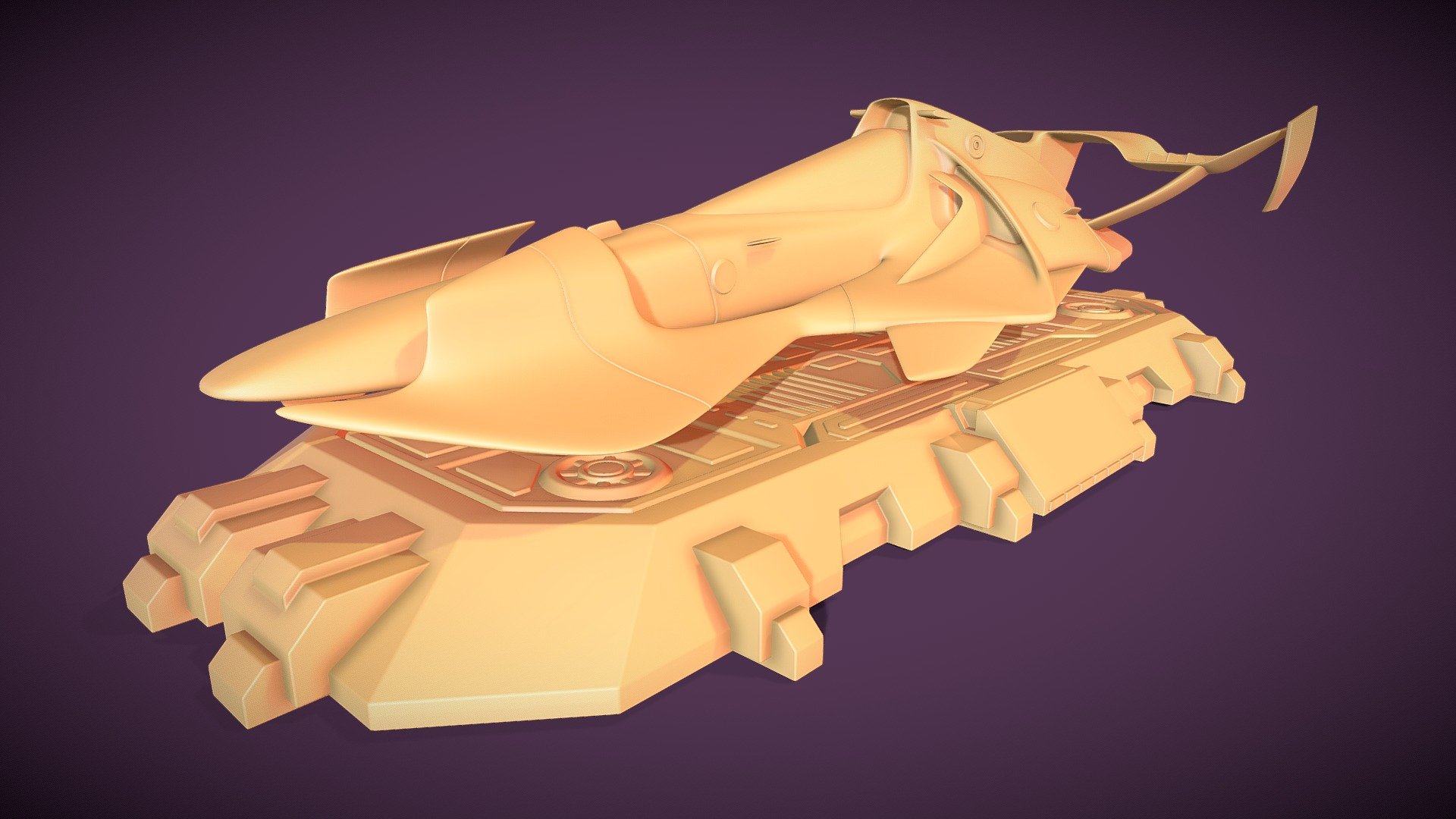 scifi racingship prototype F6K (3dprint) - Buy Royalty Free 3D model by ...