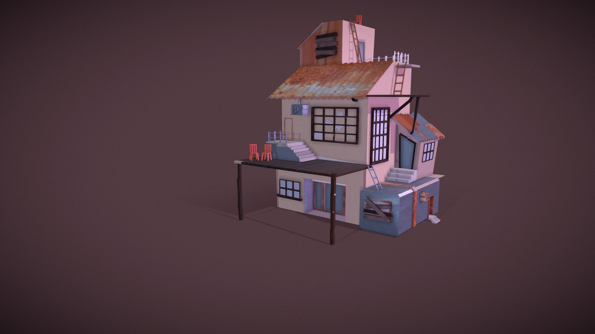 Run Down House Model - 3D model by nataliazzz [1b09841] - Sketchfab