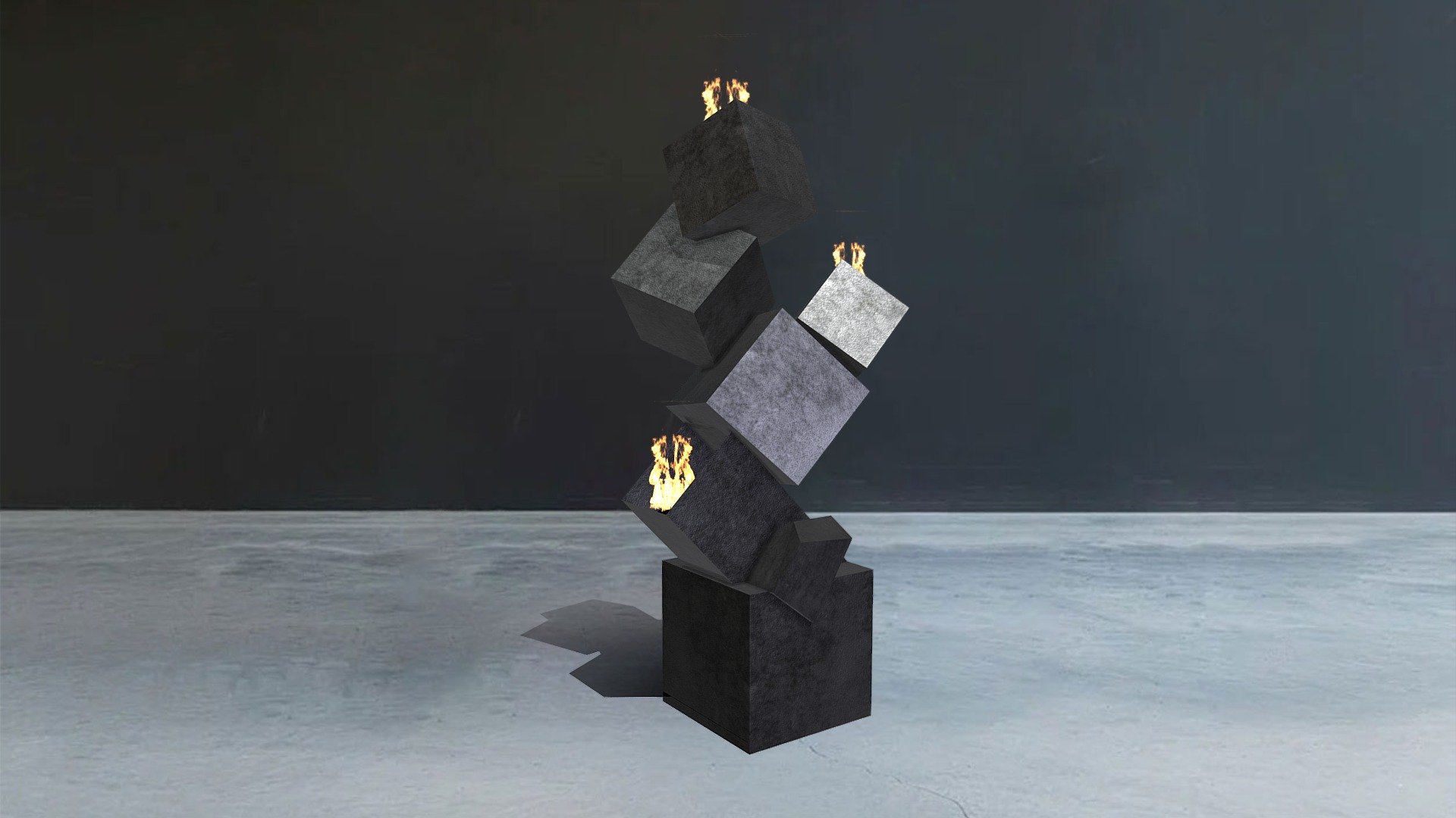 Cubestack Fire Pillar - 3D model by Kirk Fowler (@grafeety) [1b099d5] - Sketchfab