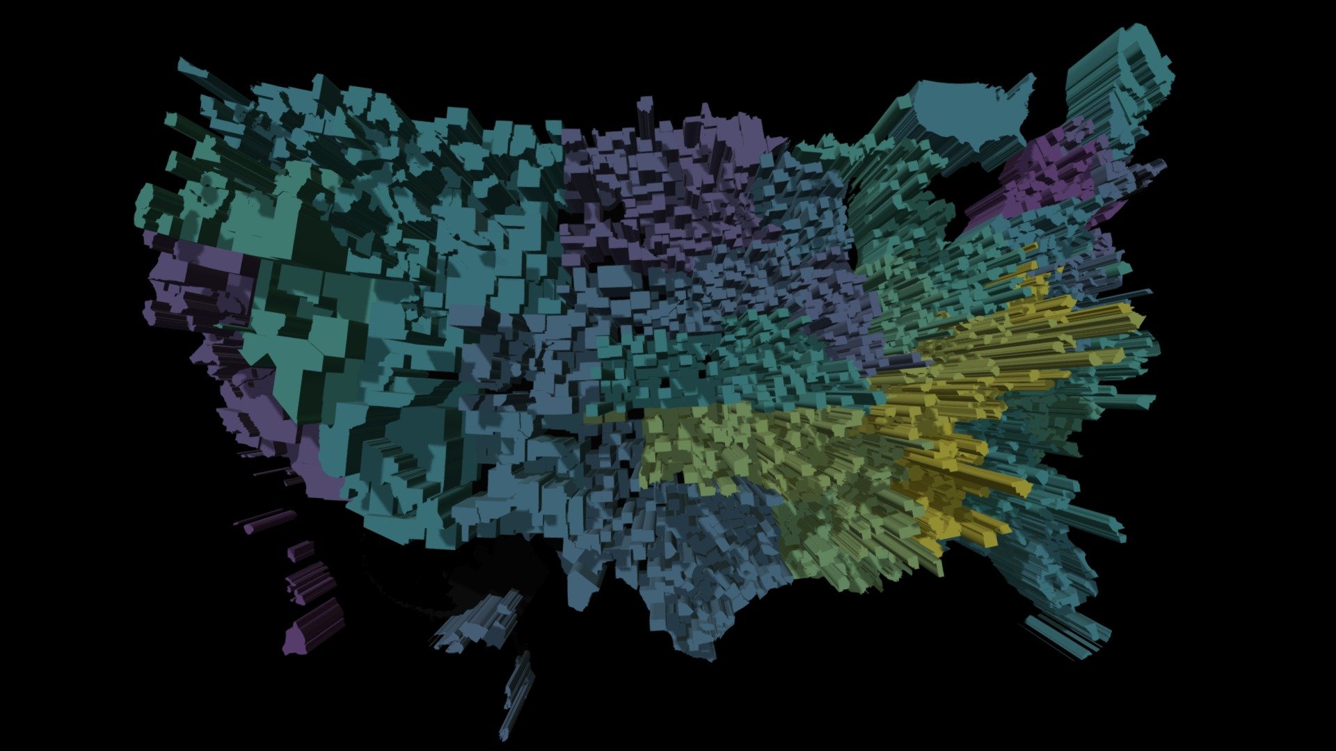US County Prism Map of Opioid Prescriptions - 3D model by fecr2o4 ...