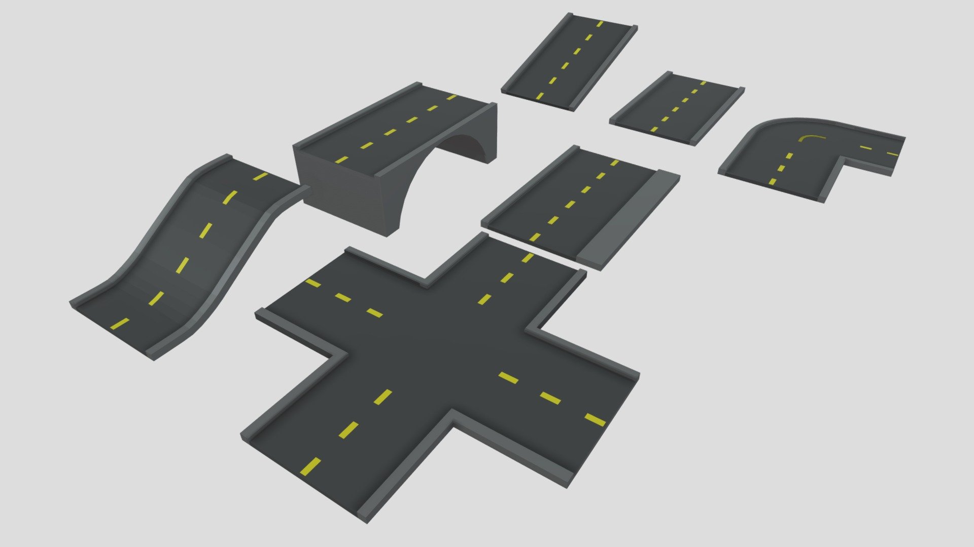Roads - Download Free 3D model by Keskin [1b14c39] - Sketchfab
