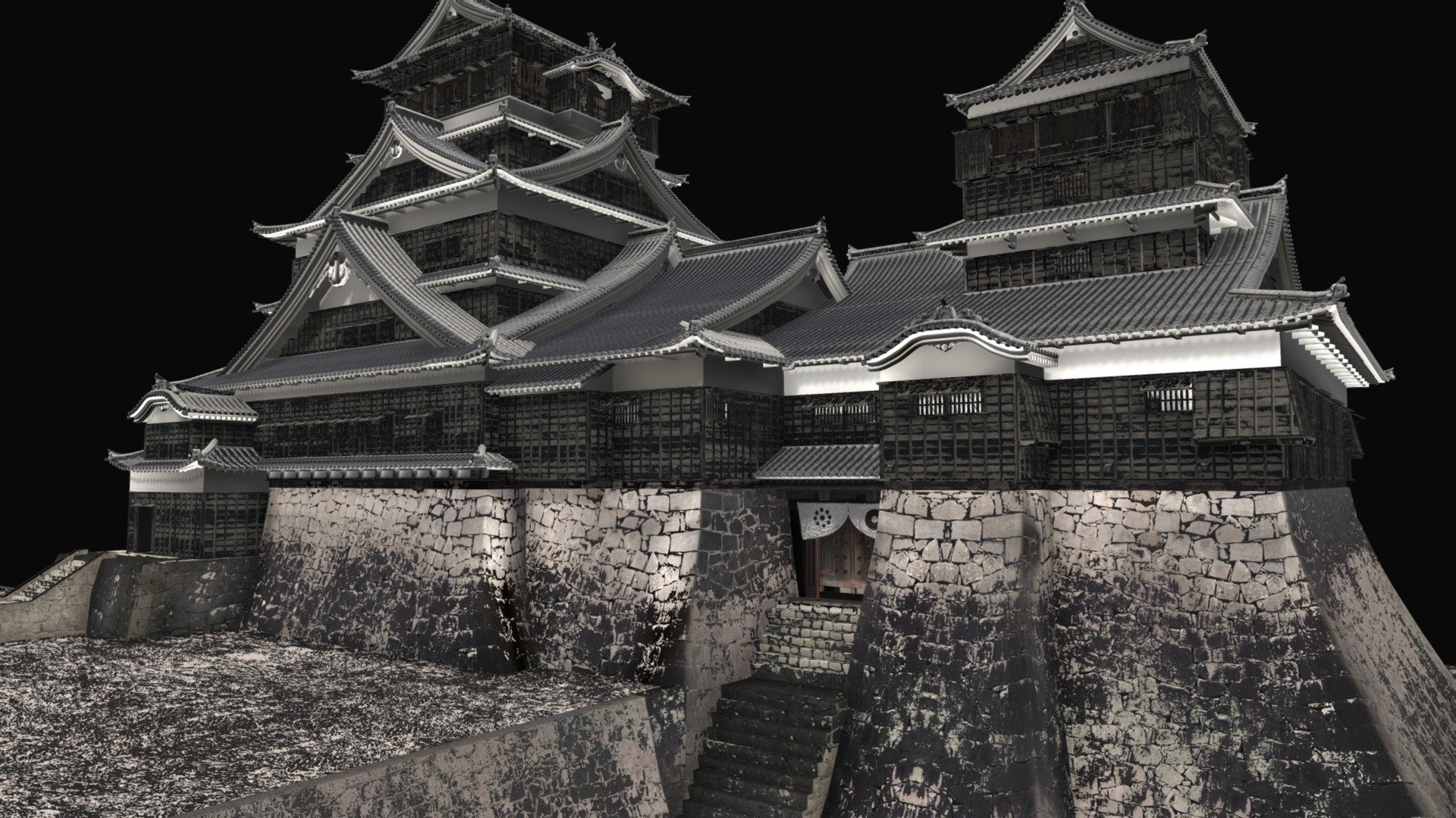 Kumamoto Castle - Download Free 3D model by local.yany [1b15b03 ...