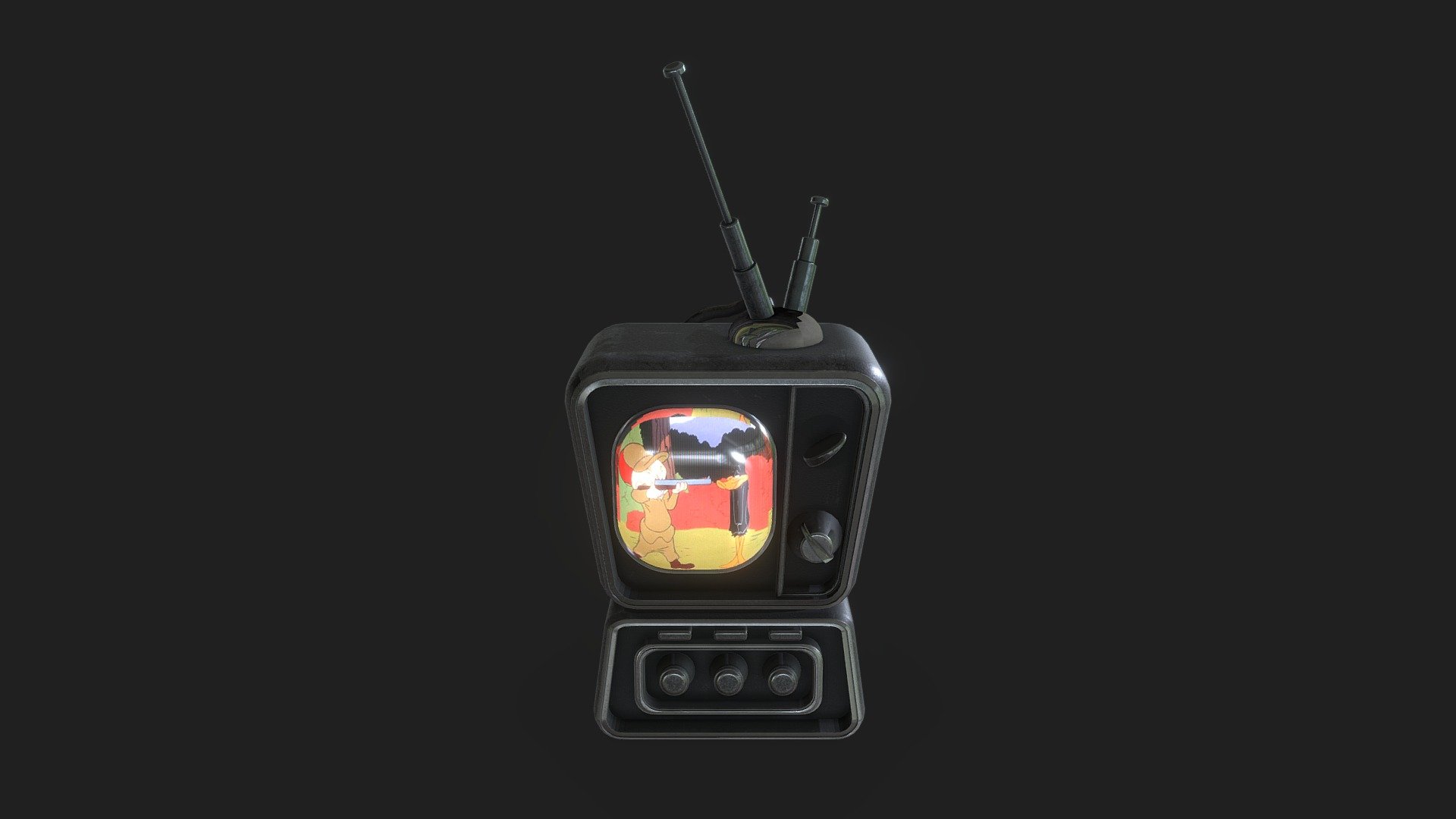Old TV in Autodesk Maya - 3D Model - 3D model by 3dipscreation [1b1a695 ...