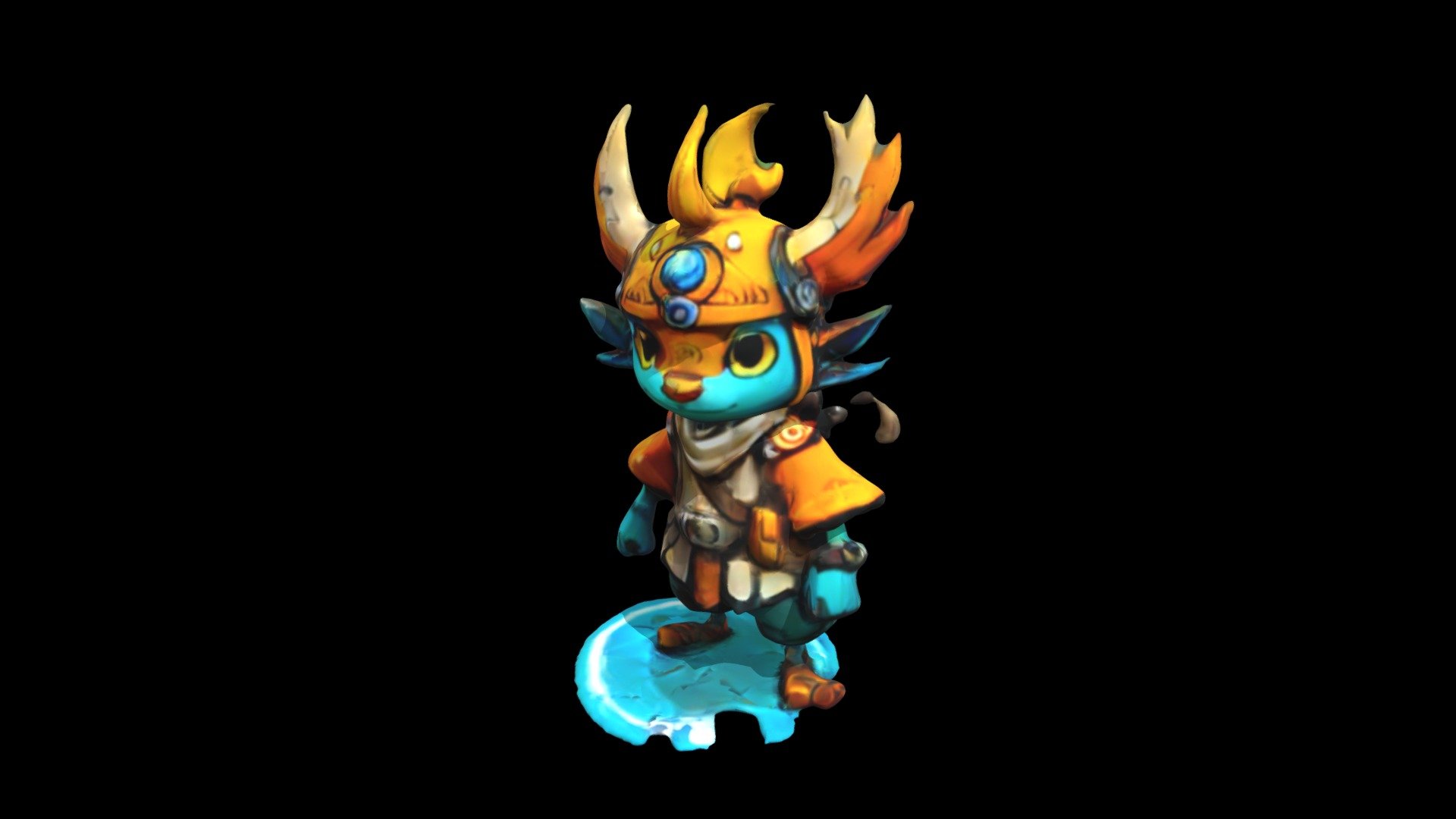 a cartoon drawing of a troll with a helmet on - Download Free 3D model ...