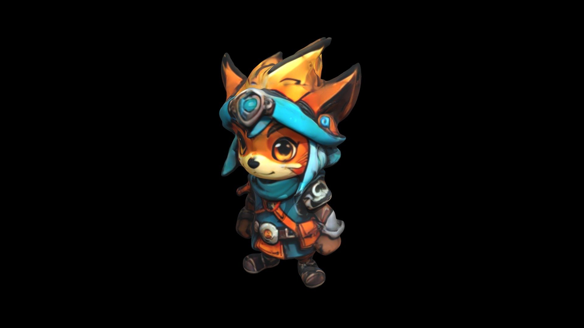 a sticker of a fox wearing armor and a scarf - Download Free 3D model ...